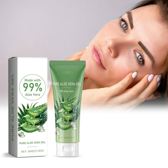 99% Organic Aloe Vera Gel for Face & Body - Travel Size Hydrating Moisturizer, Soothing Sunburn ...