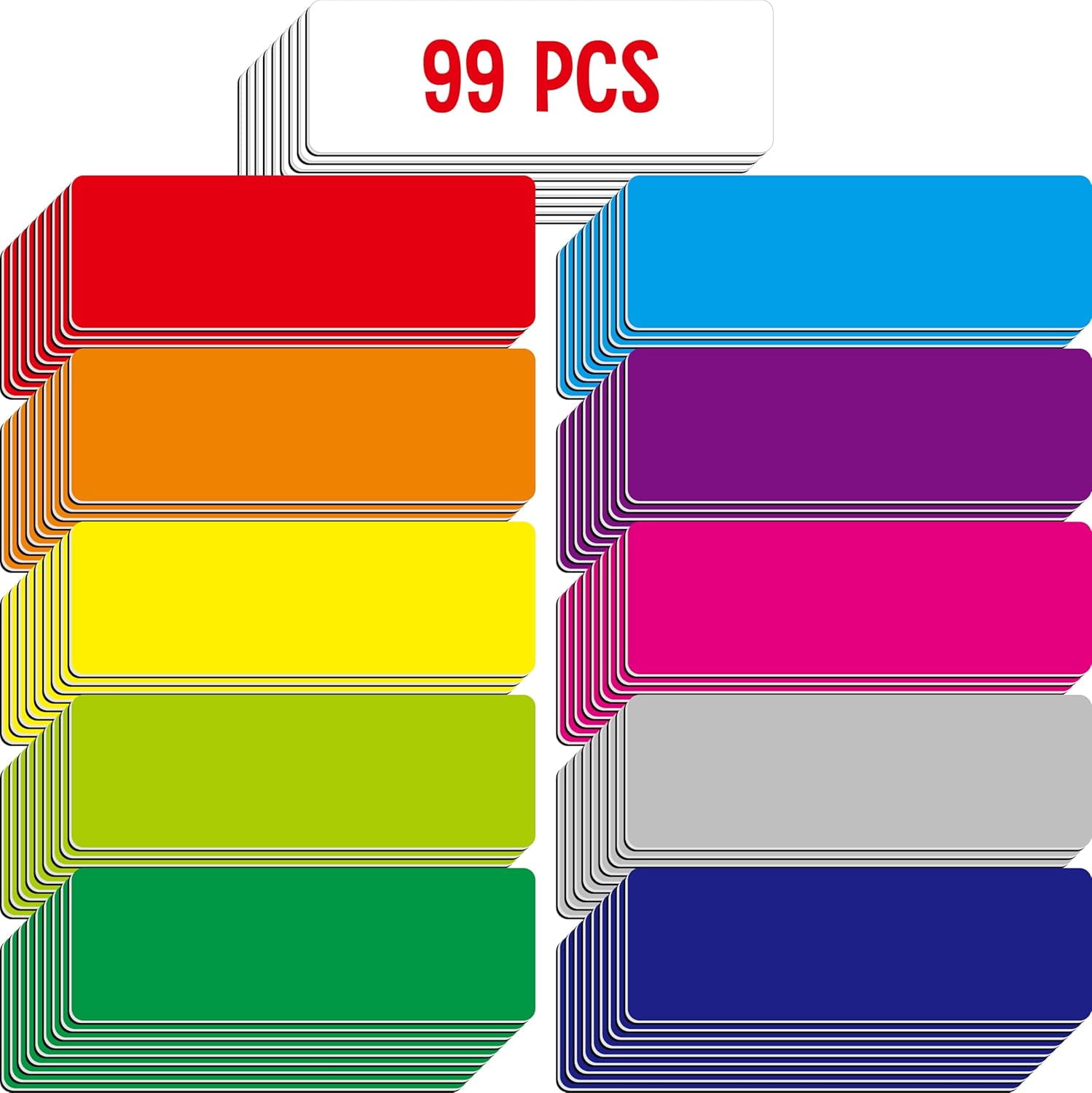99 PCS Magnetic Name Tag Labels, 11 Colors Dry Erase Reusable Name ...