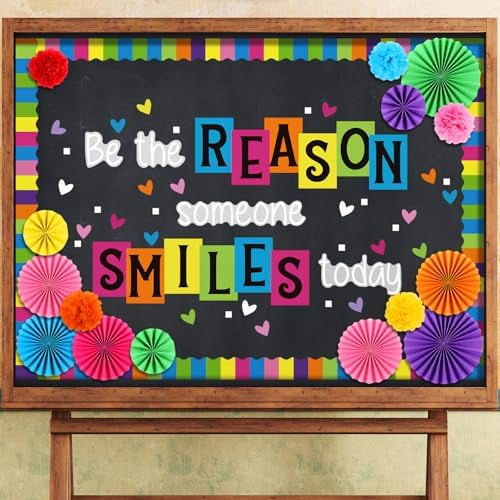 99 Pcs Be The Reason Someone Smile Today Bulletin Board Decor 3D Fans ...
