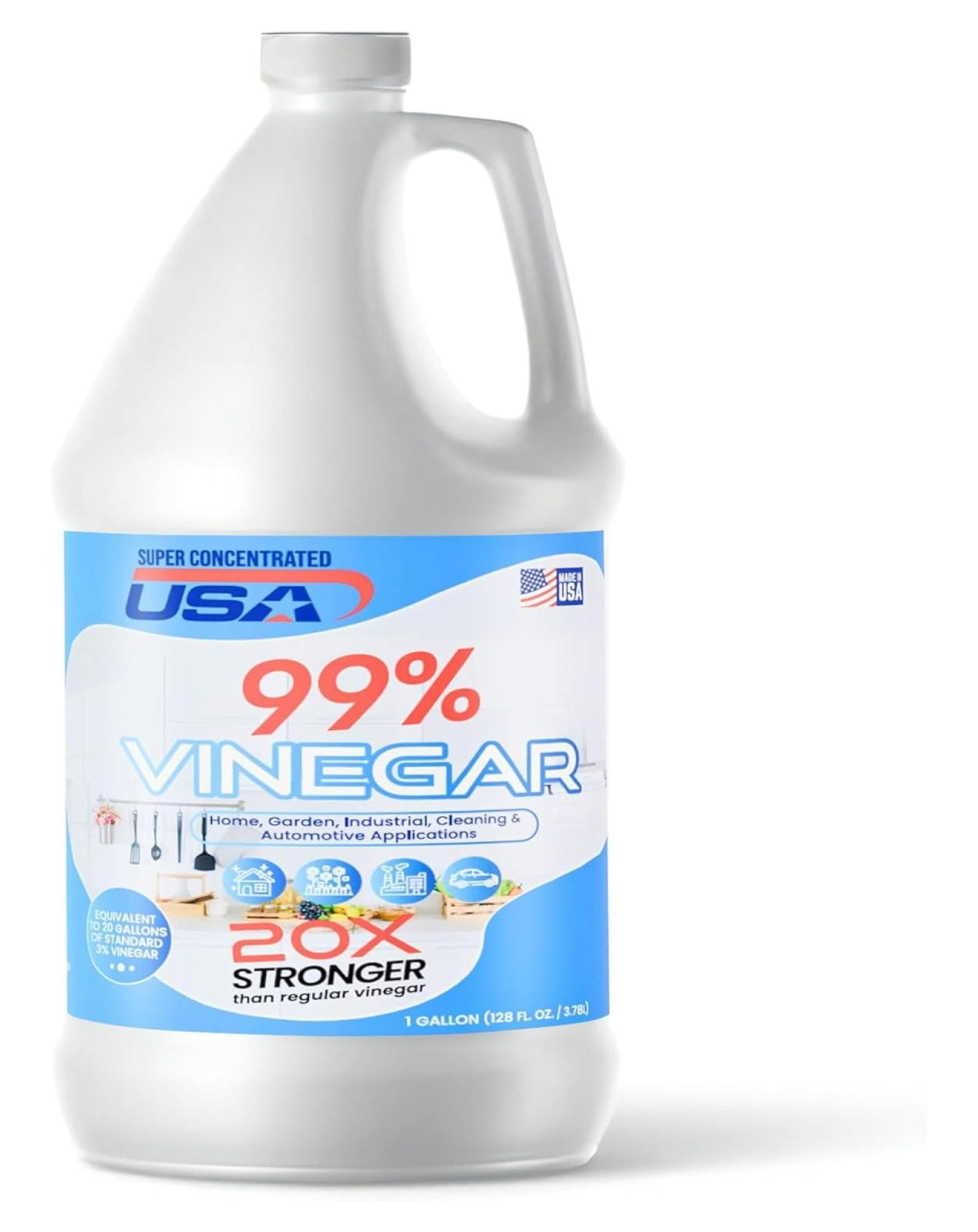 99% Pure Vinegar - Dilutes to 20 Gallons - 20x Power Industrial ...
