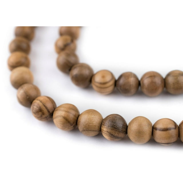 99 Round Olive Wood Arabian Prayer Beads (8mm), Islamic Tasbih, Ramadan ...