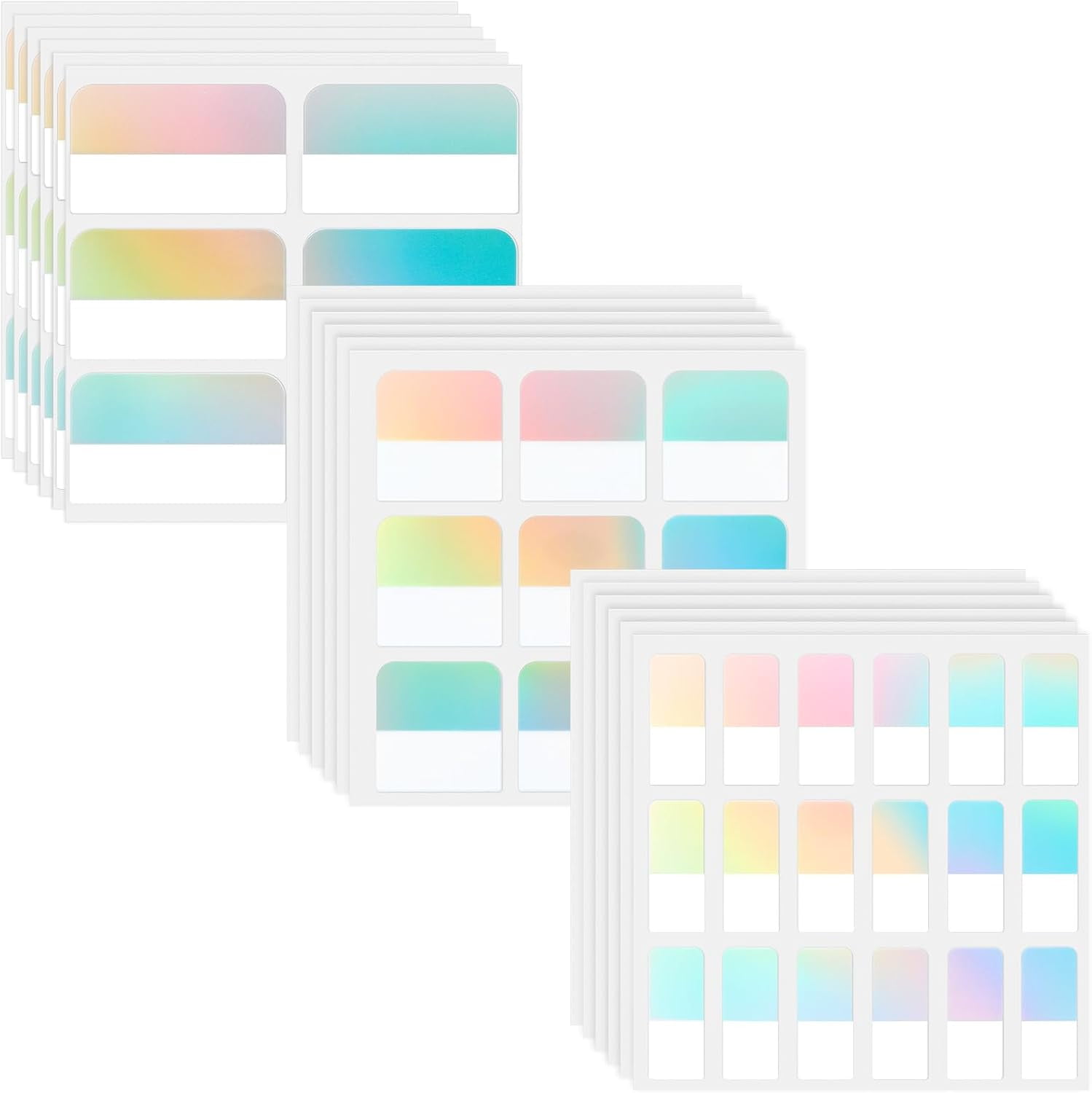 990 Pieces Book Sticky Index Tabs, Transparent Gradient File Tabs Flags ...