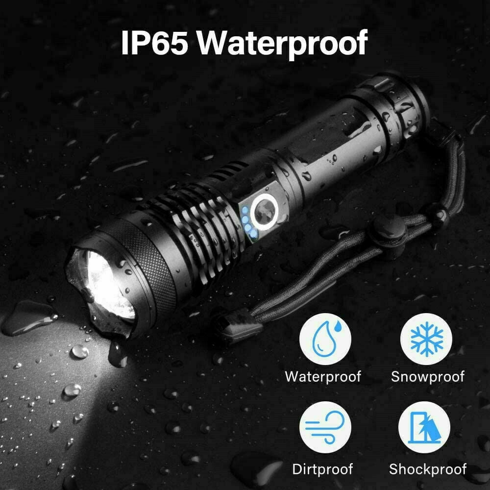 ‎99000 Lumen Super Bright LED Tactical Flashlight Rechargeable LED Work ...