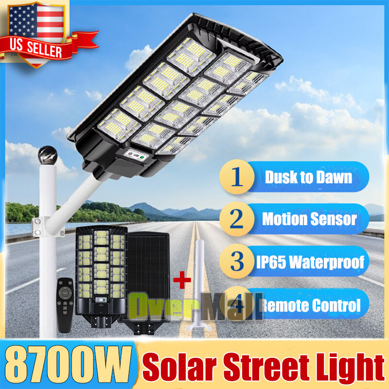 990000000LM Outdoor Commercial LED Solar Street Light Parking Lot Road ...