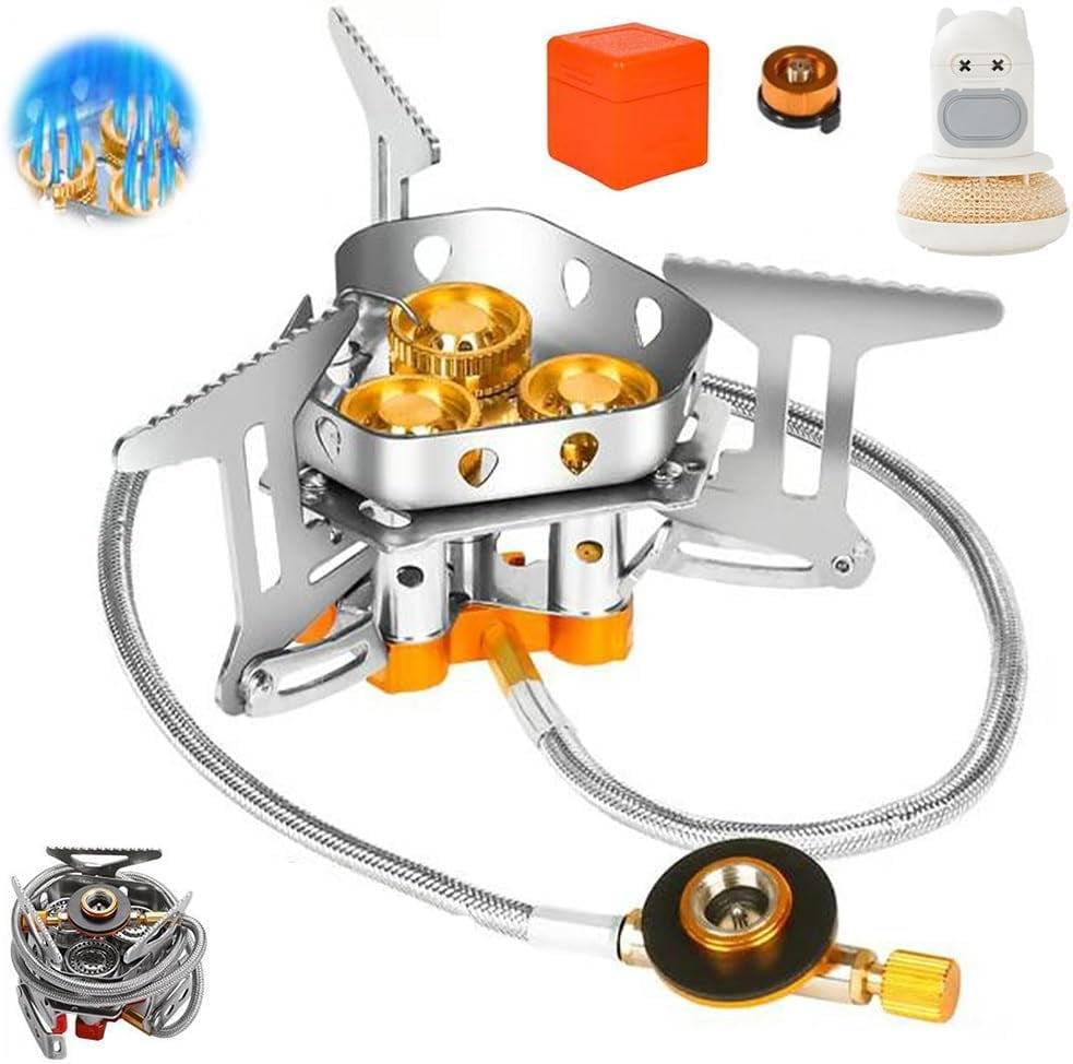9900w/7200w Windproof Camping Stove, Camping Gas Stove with Piezo ...