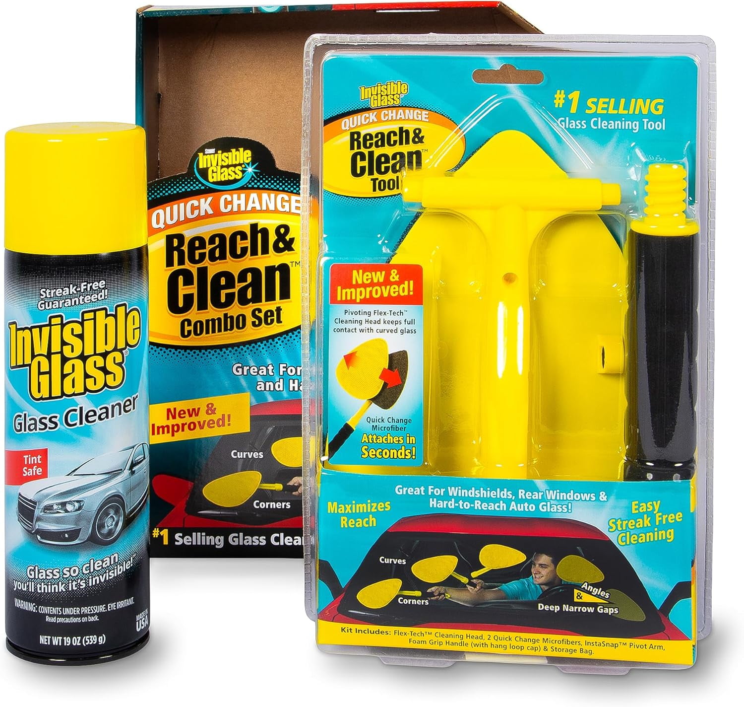 99031 Reach & Clean Glass Windshield Cleaner Tool Combo Kit With ...