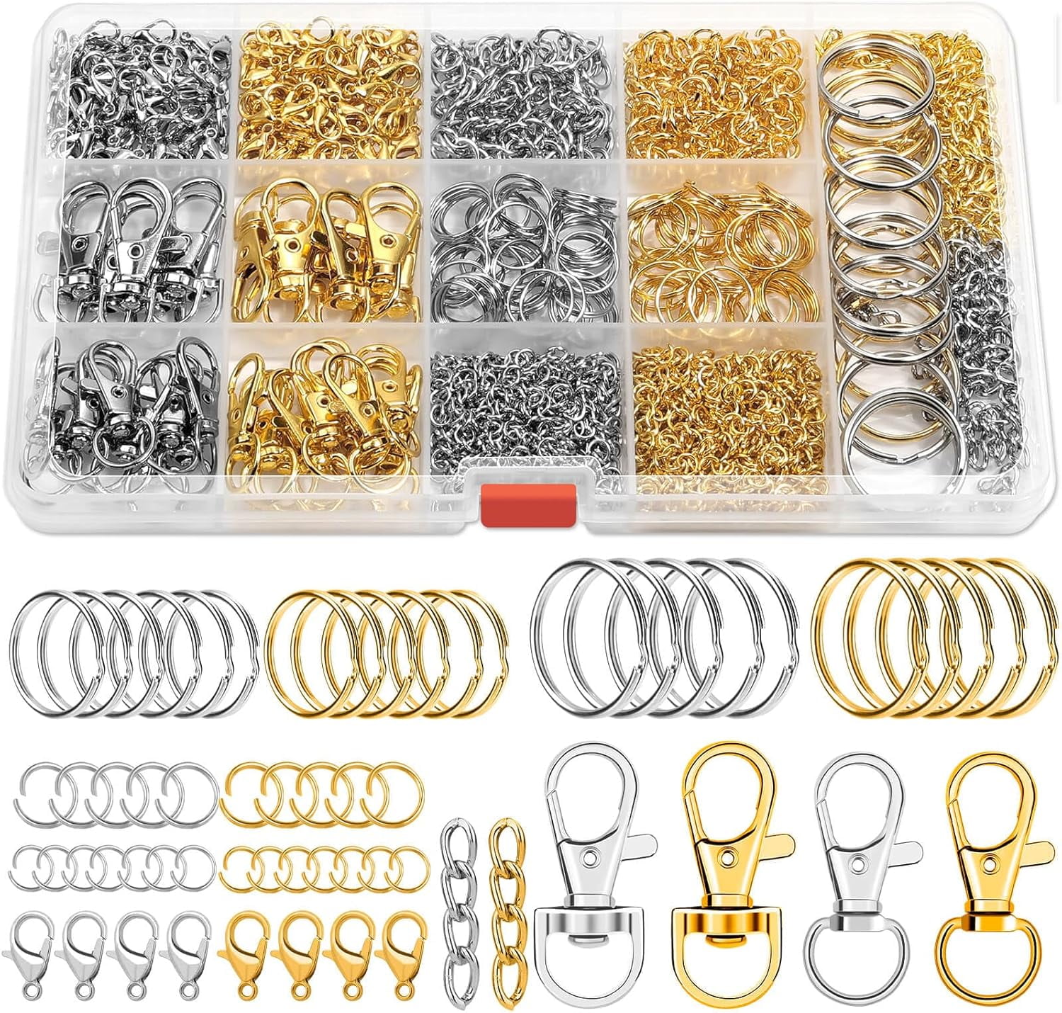 990PCS Keychain Making Kit, Keychain Craft Supplies Including Key Chain ...