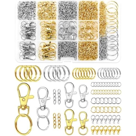 990PCS Keychain Making Kit - Keychain kit with Key Ring, Key Chain Clip ...