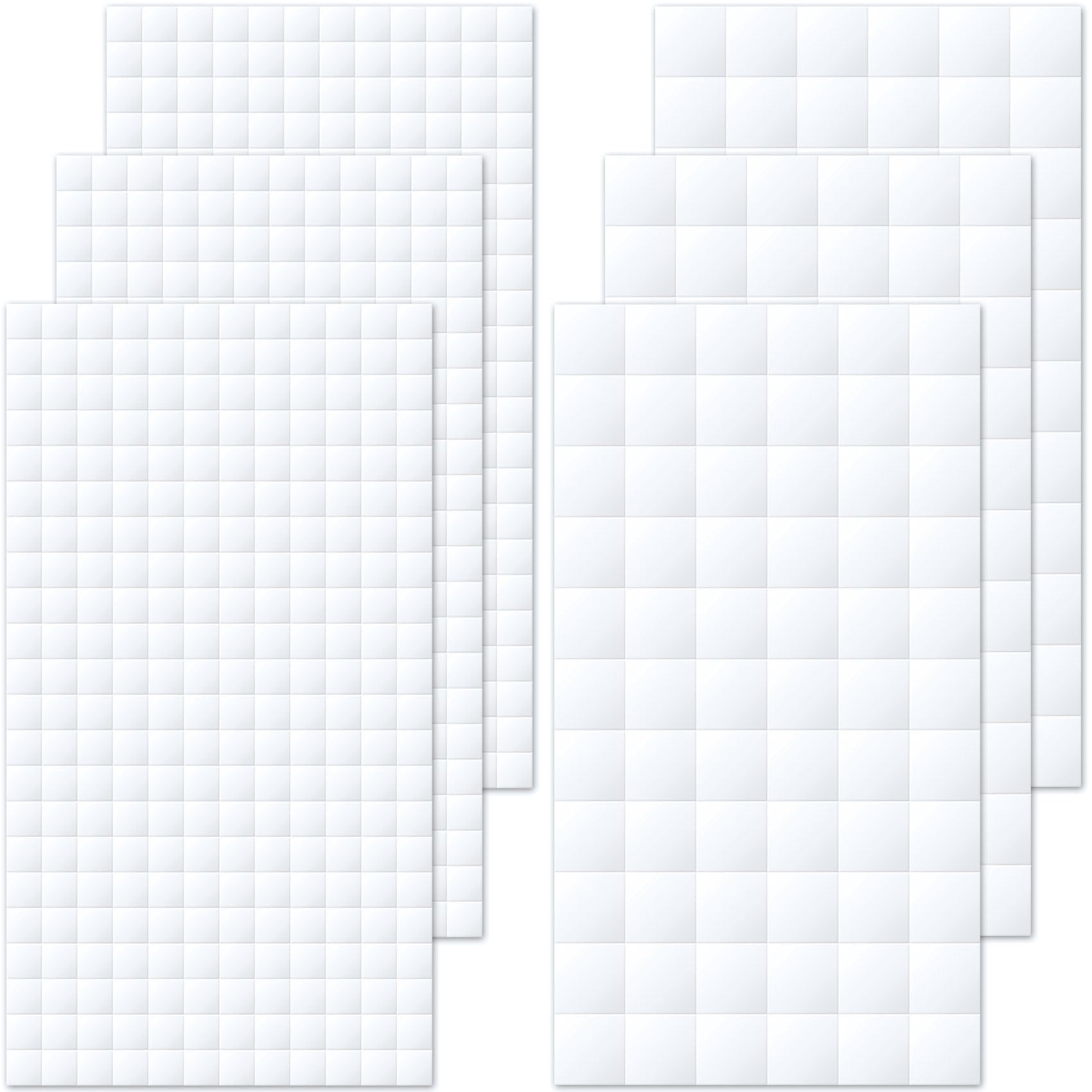 990pcs Foam Adhesive Dots 6 Sheets, Double Sided Sticky Squares 0.47in ...