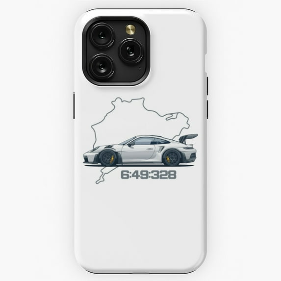 992 GT3 RS Nordschleife Racing Car Illustration iPhone Case 17 to 11 ...
