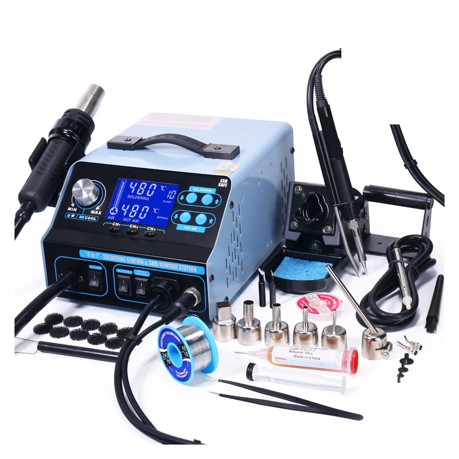 992DA+ Soldering Station Pump Hot Air Blower Rework Station Soldering ...