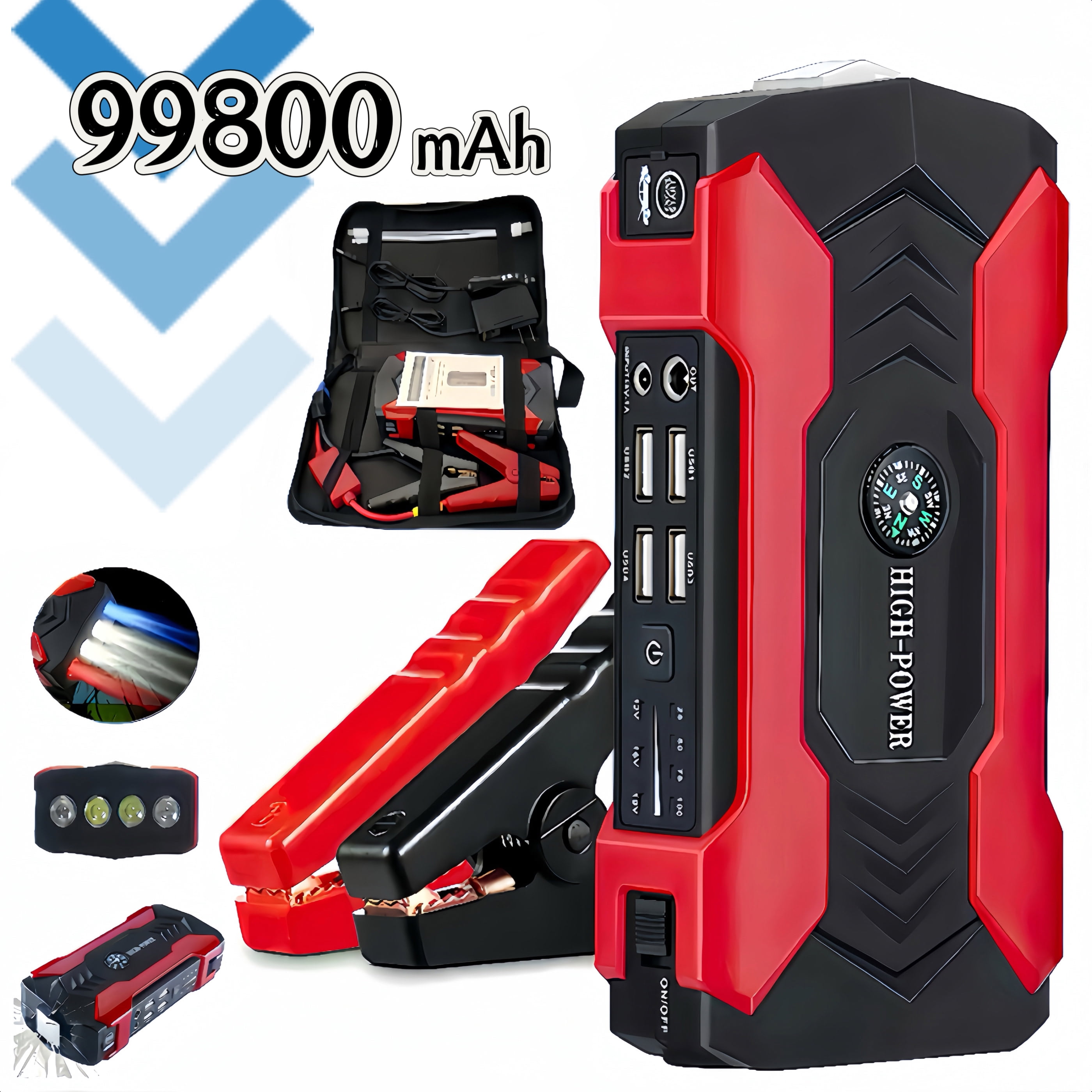 99800mAh Car Jump Starter Starting Device Battery Power Bank ...