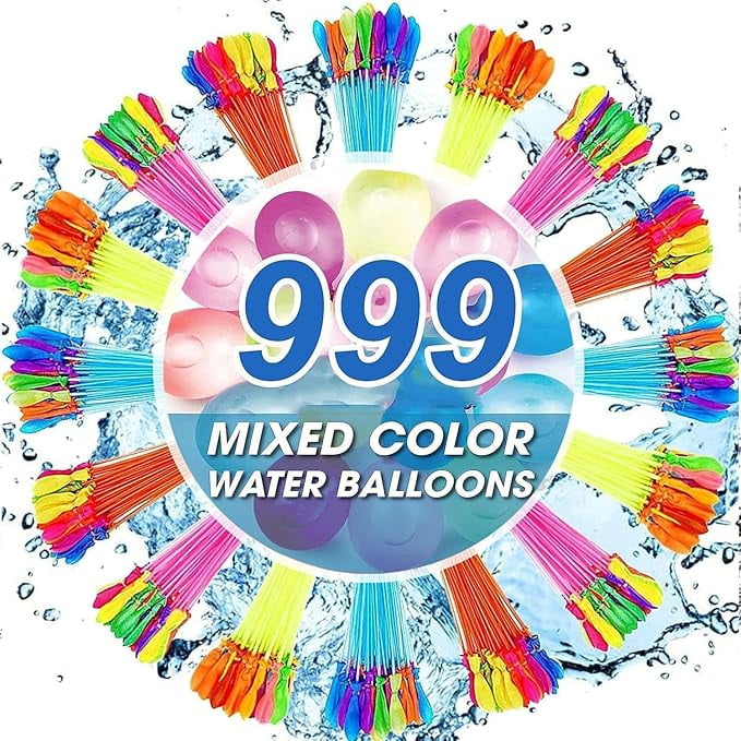 999 Pcs Water Balloons, Quick Fill for Summer Party Self Sealing Mix ...