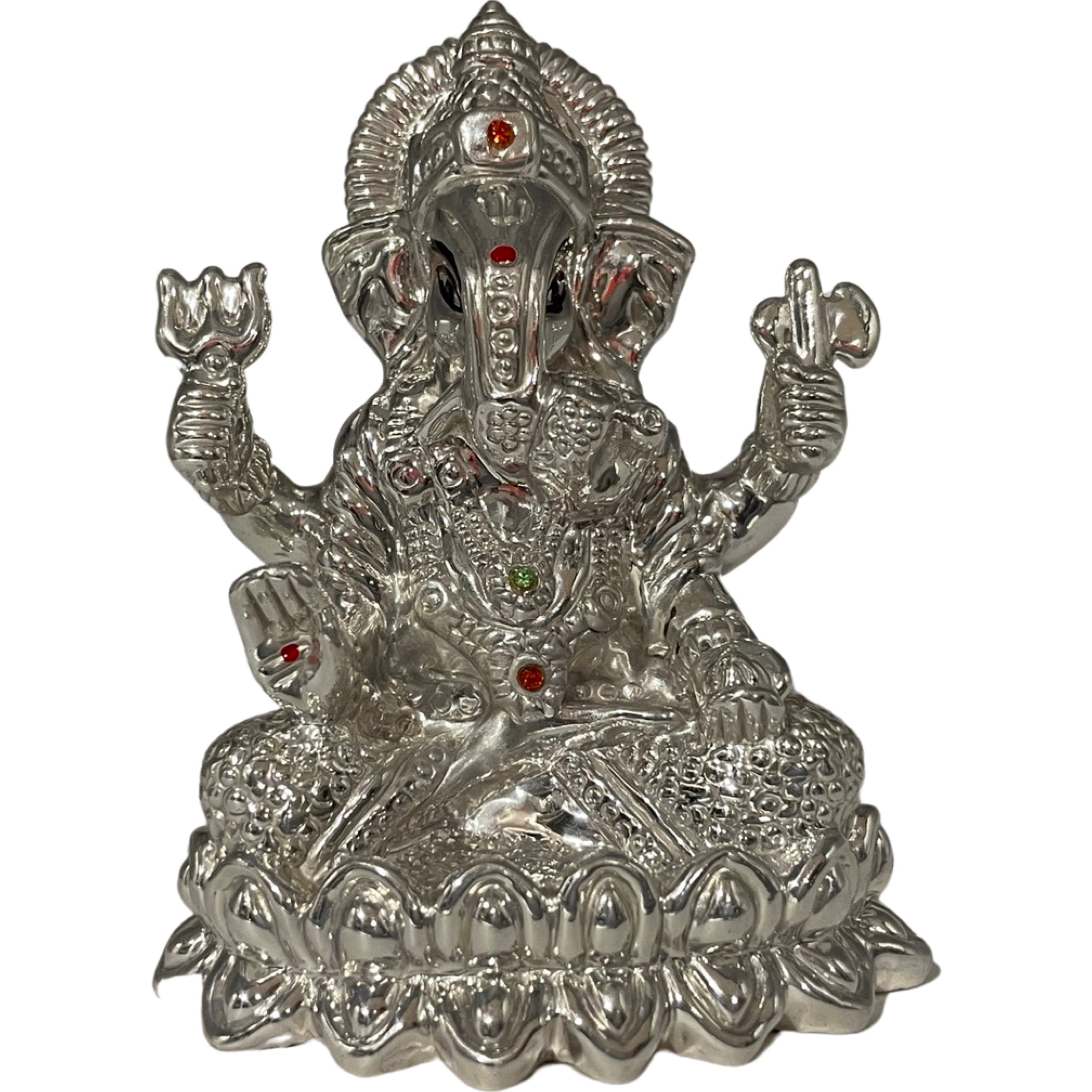 999 Pure Silver BIG Ganesha Idol / Statue / Murti (Figurine #52 ...