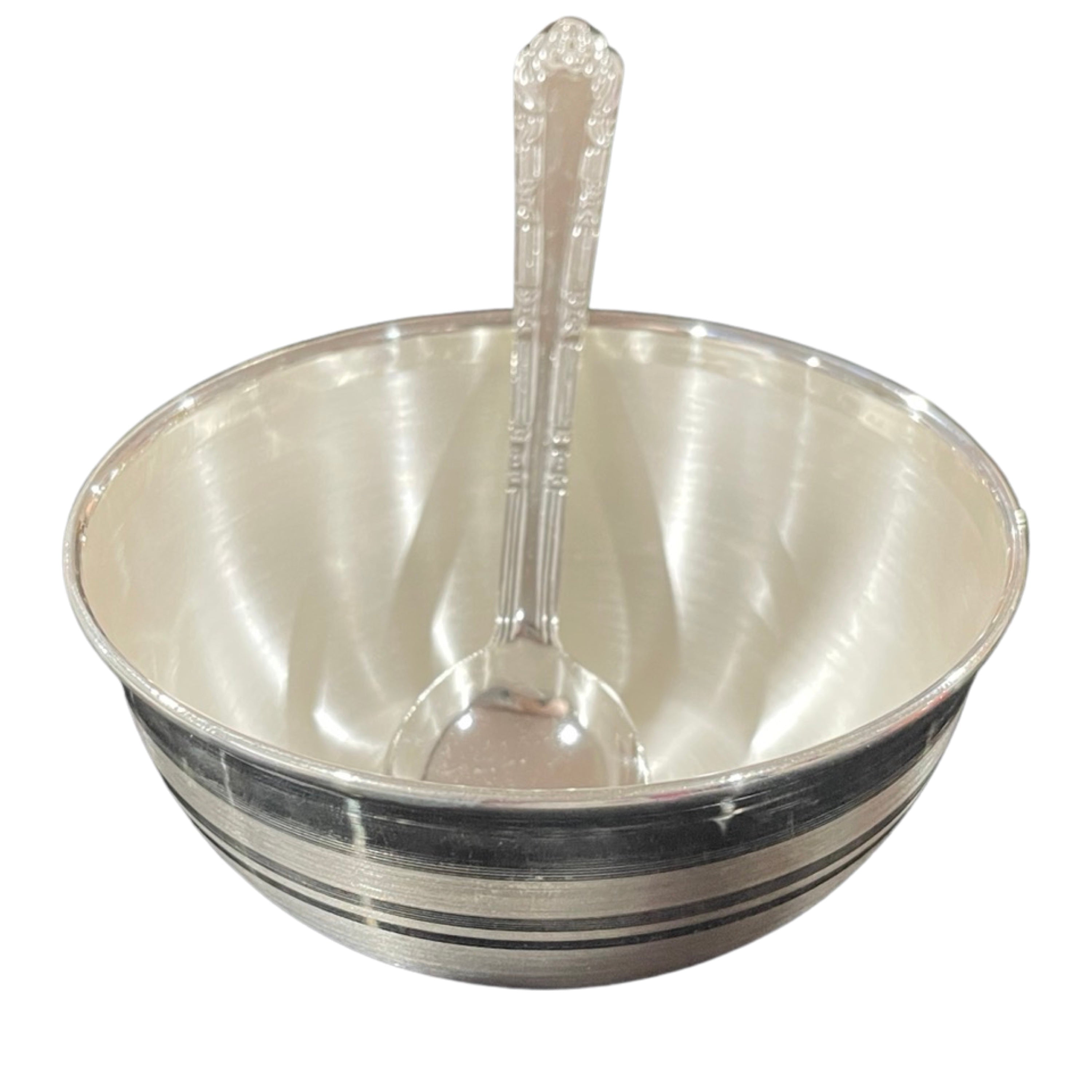 999 Pure Silver Hallmarked 200ml Bowl & Spoon for Youth / Adults -4.0 ...