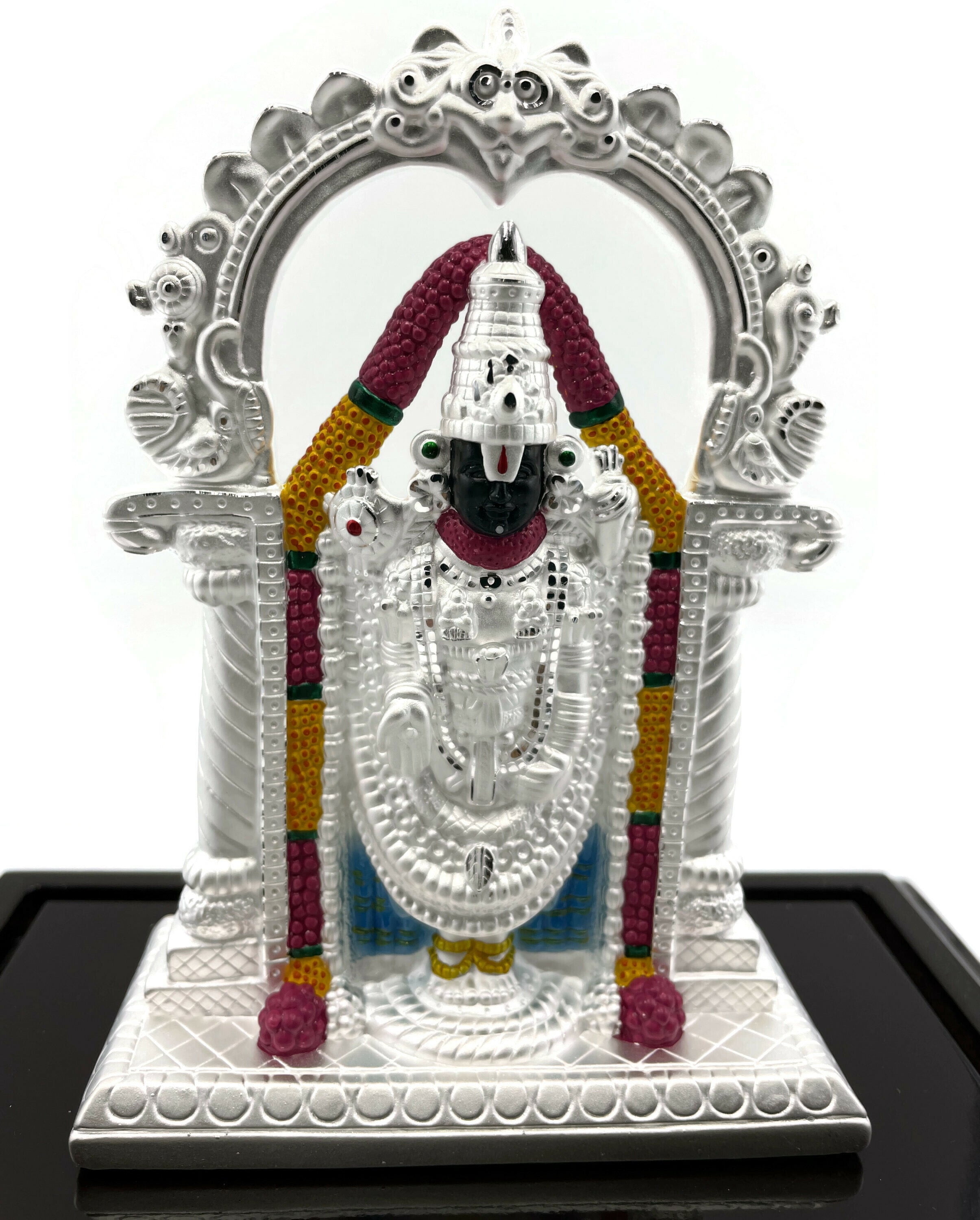 999 Pure Silver Tirupathi Balaji idol - 9.0-inch Tall Statue / Murthi ...