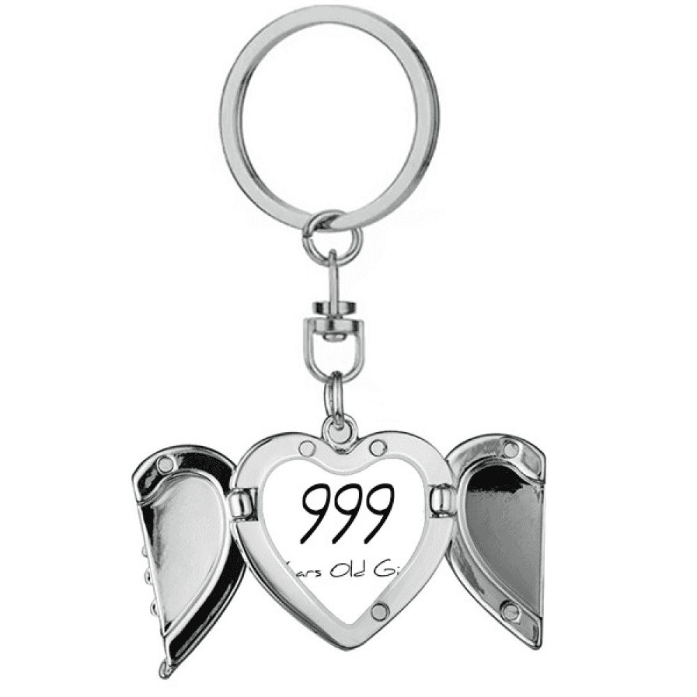 999 years old Girl Age Art Deco Fashion Heart Angel Wing Key Chain ...