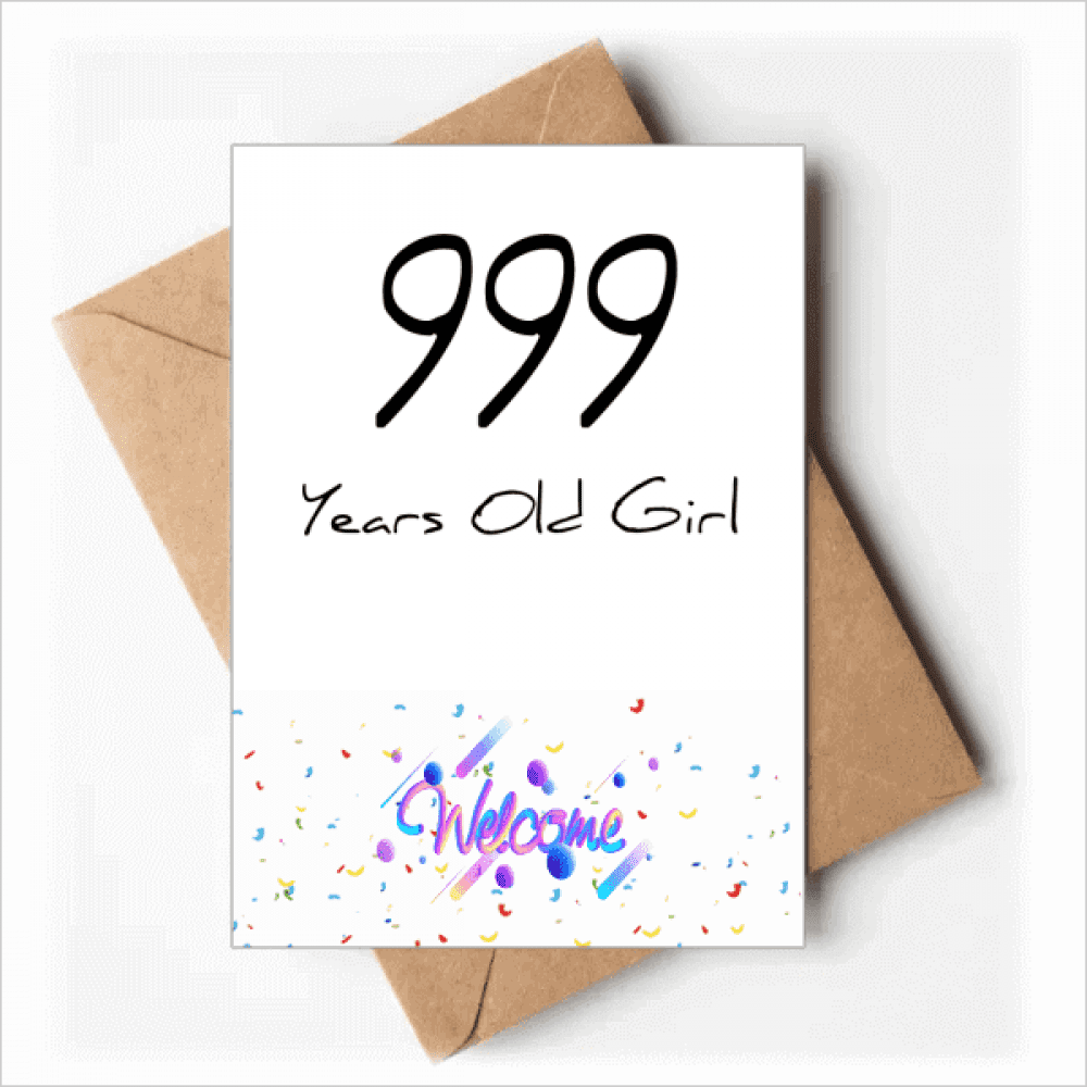 999 years old Girl Age Art Deco Fashion Welcome Back Greeting Cards ...