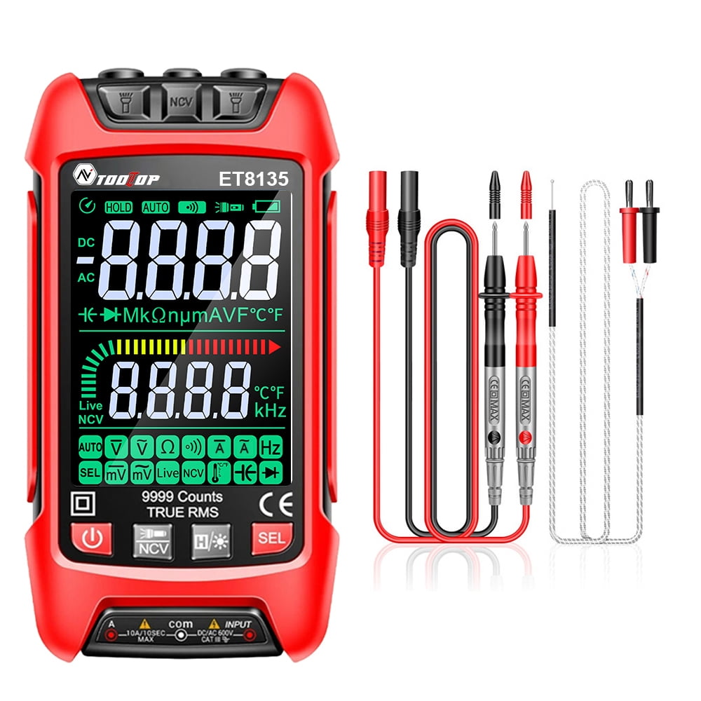 9999 Counts Digital Multimeter Color Display Handheld Multimeter NCV ...