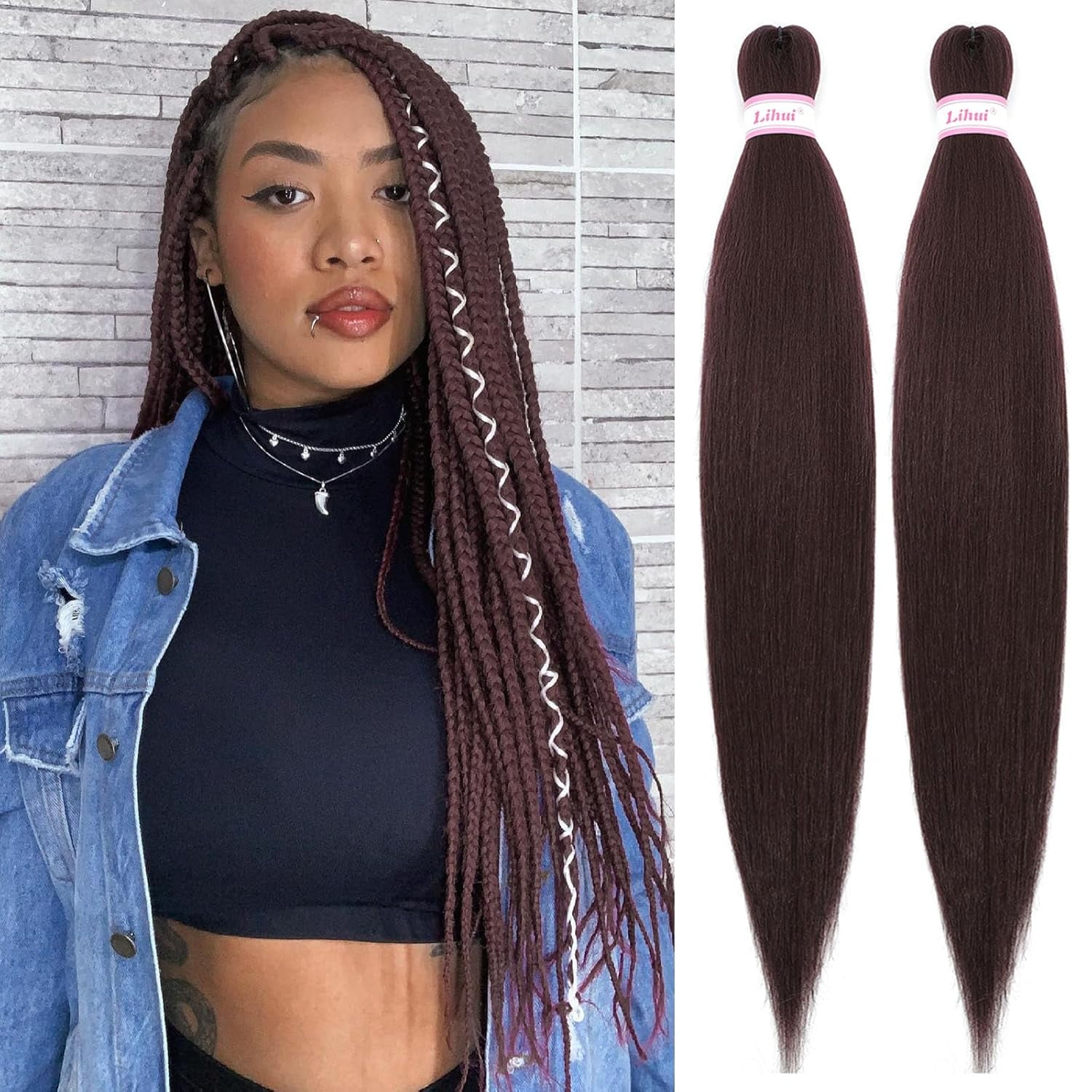 99J Braiding Hair Pre Stretched 26 Inch 2 Packs Prestretched Braiding ...