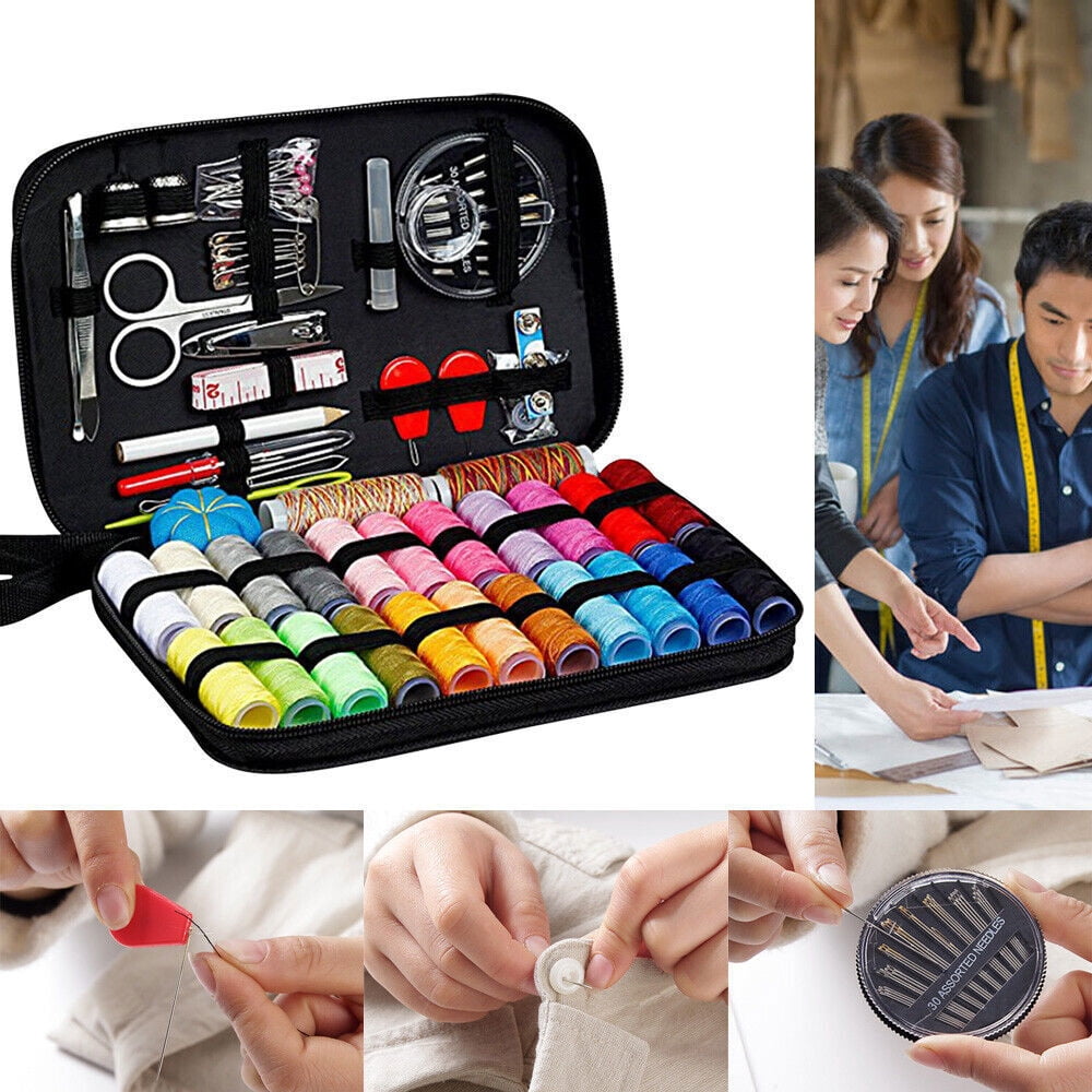 PEAKORA99Pcs Portable Sewing Box Kit Thread Stitches Needles Button ...