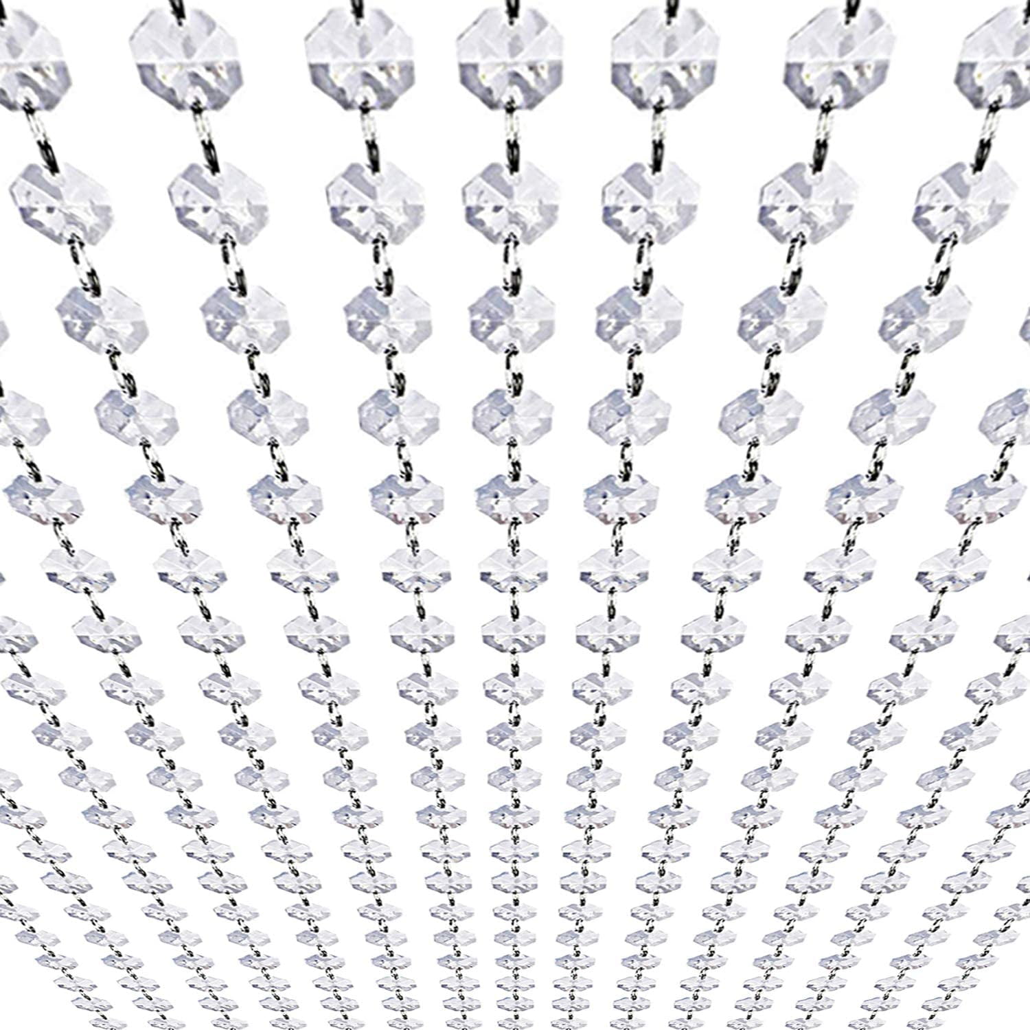 99ft Acrylic Crystal Garland Strands - Hanging Chandelier Gem Bead ...