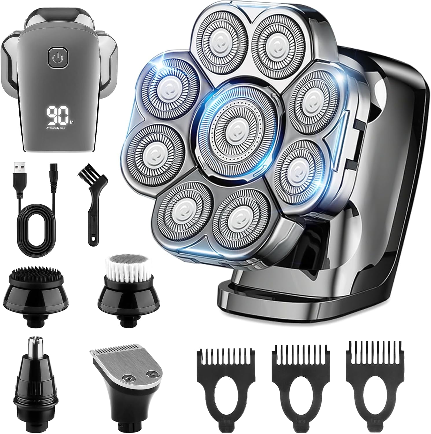 9D Head Shavers for Bald Men, 5-in-1 Upgrade Bald Head Shavers for Men ...
