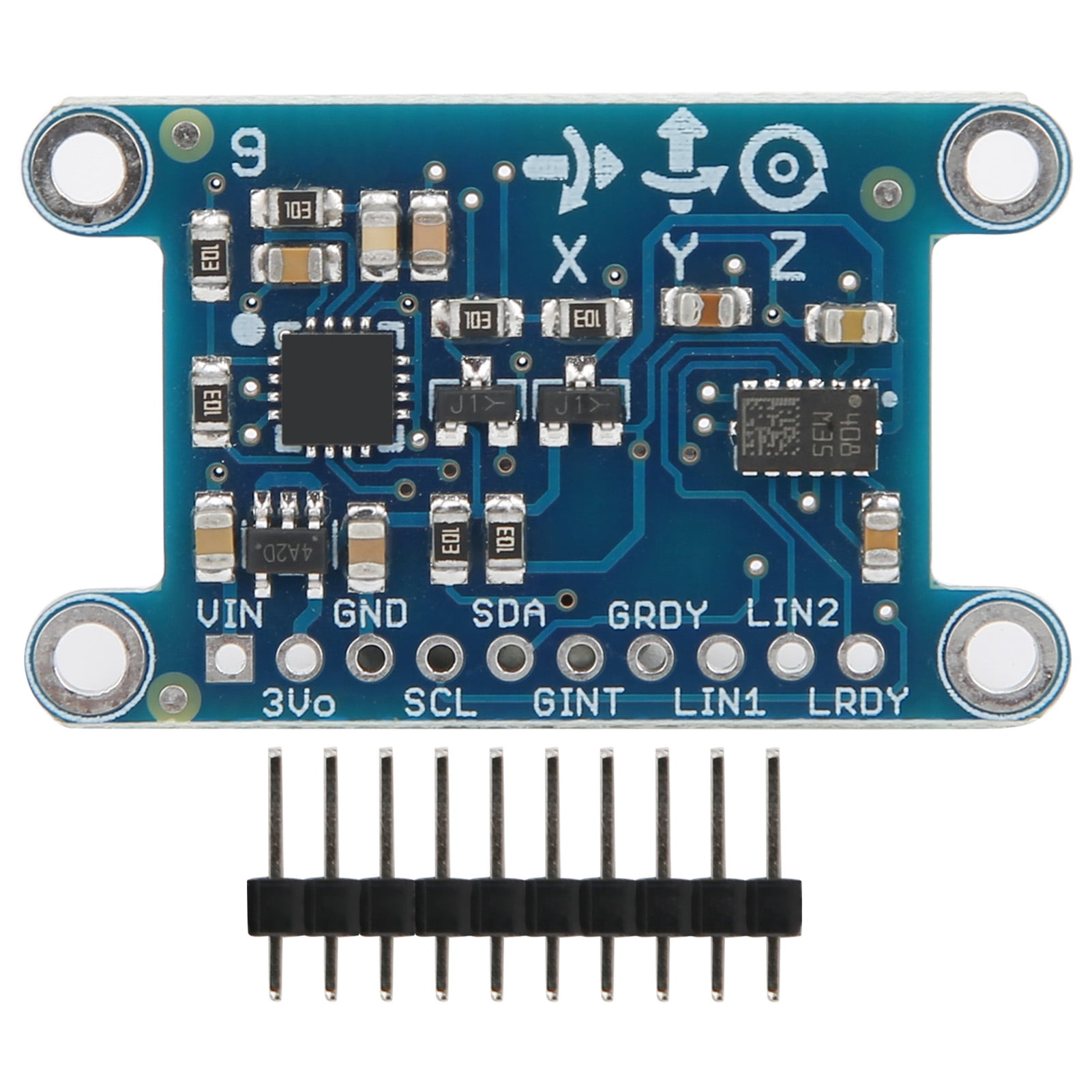 9DOF Sensor Module with Pins 3Axis Gyroscope Acceleration Magnetic ...