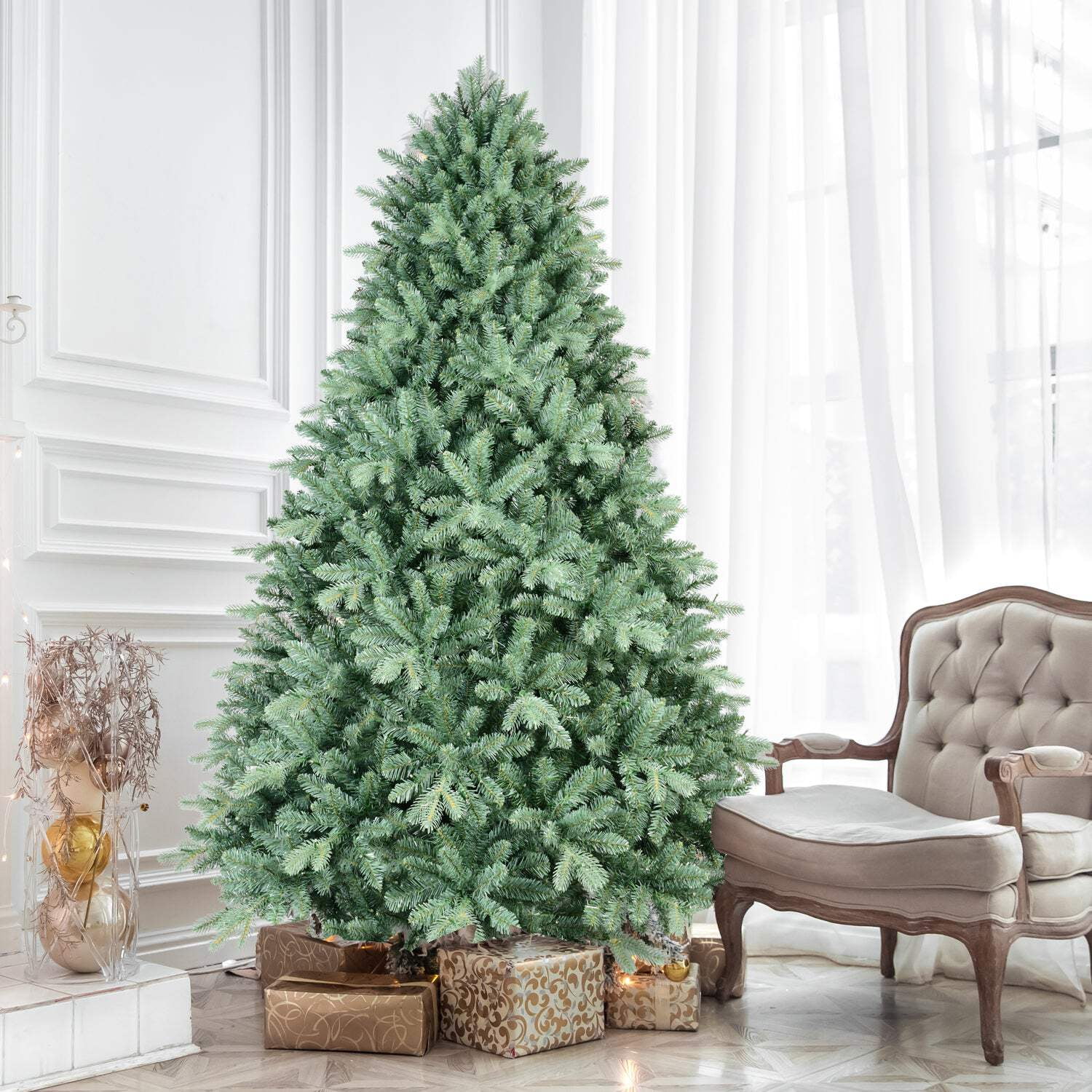 9FT Blue-Green Tint Christmas Tree with 4368 PE+PVC Tips – Unique Full ...
