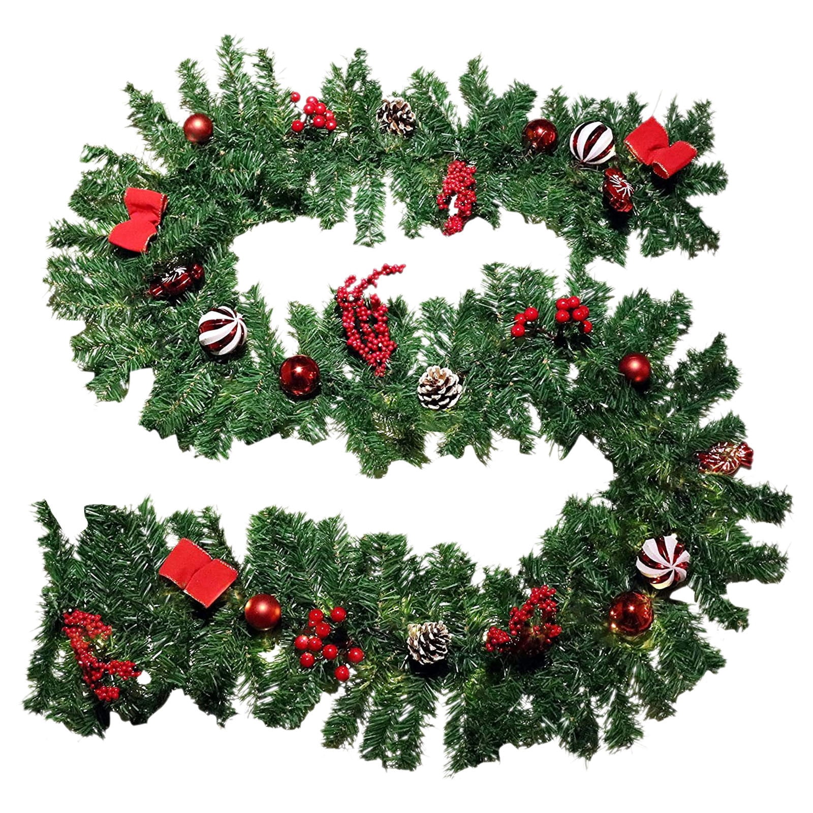 9FT Christmas Garland with Lights, Christmas Vine Garland, Christmas ...