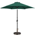 9FT Dark Green Round Push Button Tilt And Crank Patio Umbrella, Heavy ...