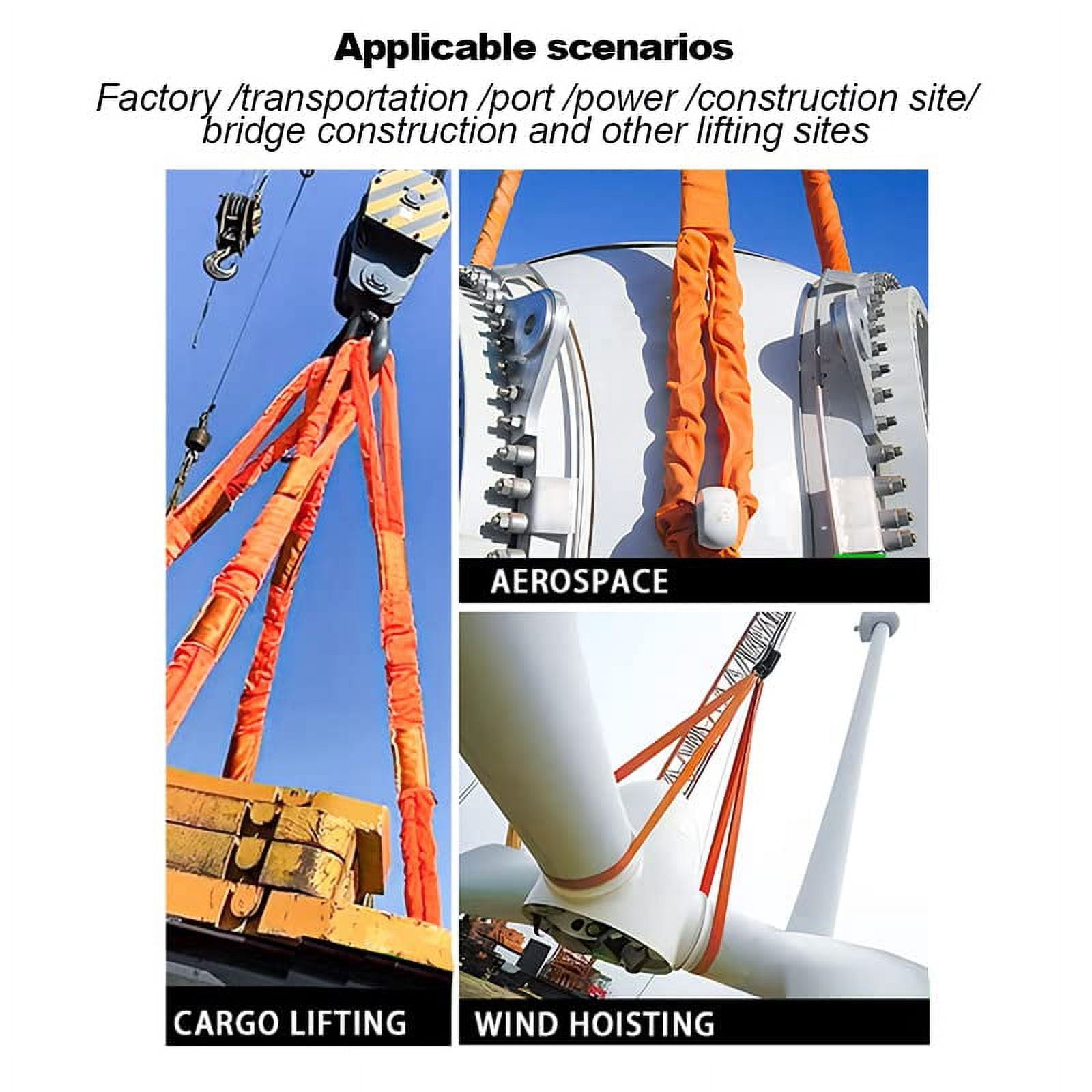 9FT Endless Round Slings, 2” Spanset Round Slings, Polyester Endless Loop Lifting Straps ...