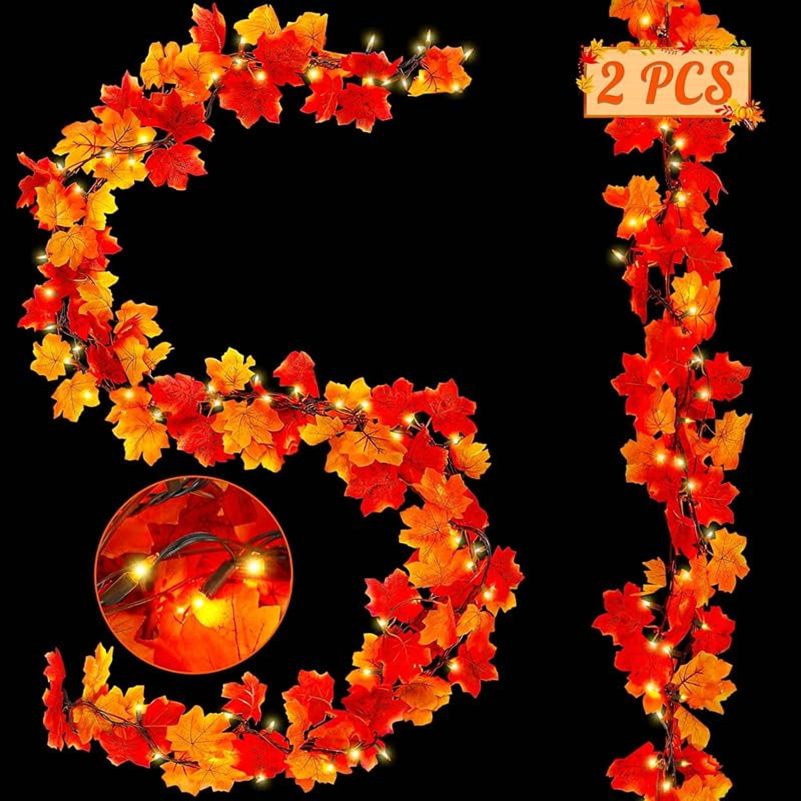 9FT Fall Decor Fall Decorations for Home, 50 Orange Bulbs Plug in Fall ...