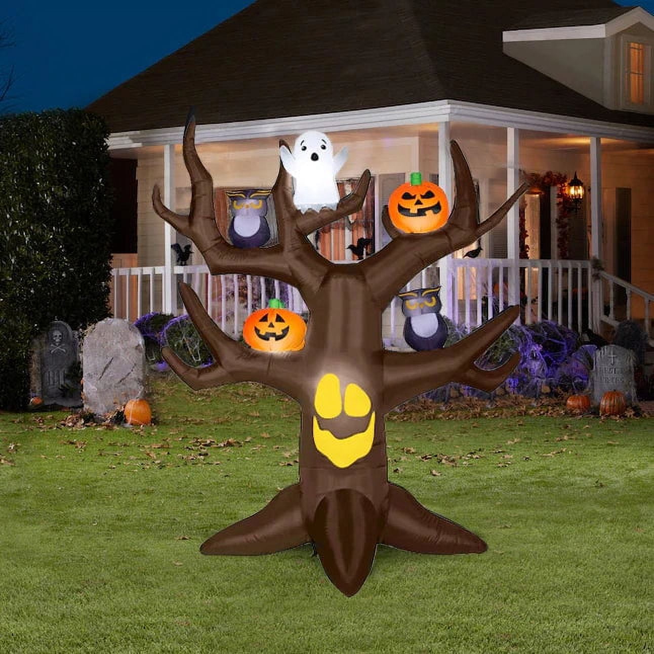 CozyBox 9FT Halloween LED Inflatable Spooky Ghost Tree Tall Yard ...