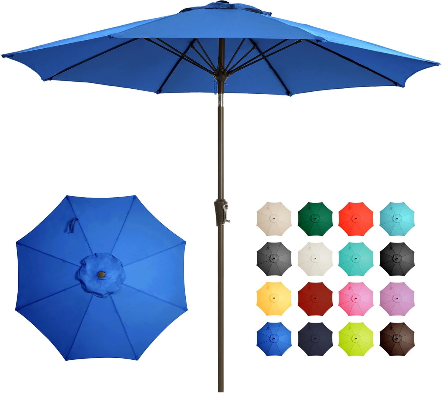 9FT Large Outdoor Patio Umbrella Market Table Umbrella-UV Resistant ...