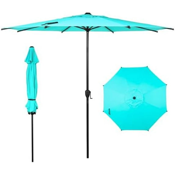 9FT Lyon Outdoor Patio Umbrella Outdoor Table Umbrella with Push Button ...