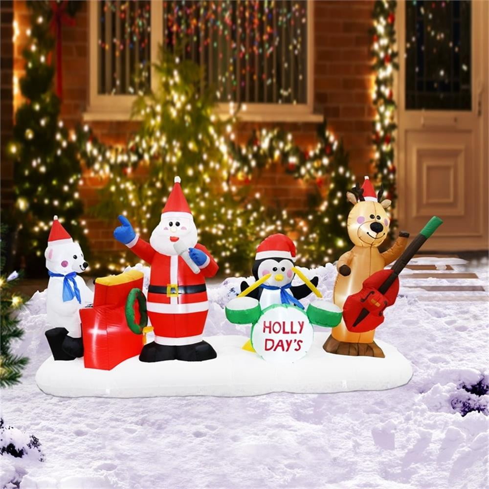 9FT Multi-Colored Christmas Band Inflatable with Air Blower for Outdoor ...