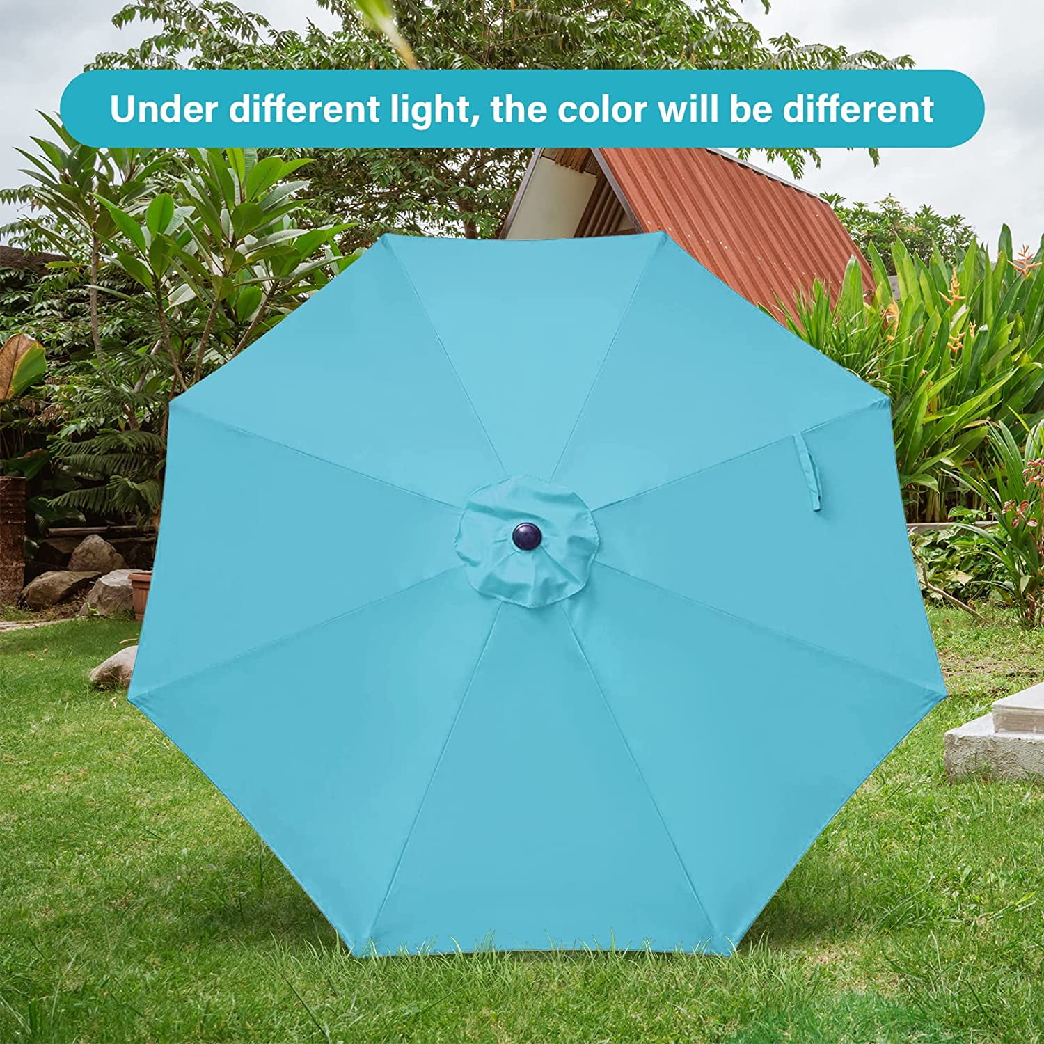 9FT Non-Fading Outdoor Table Yard Umbrella, Patio Umbrella, UV Protect ...