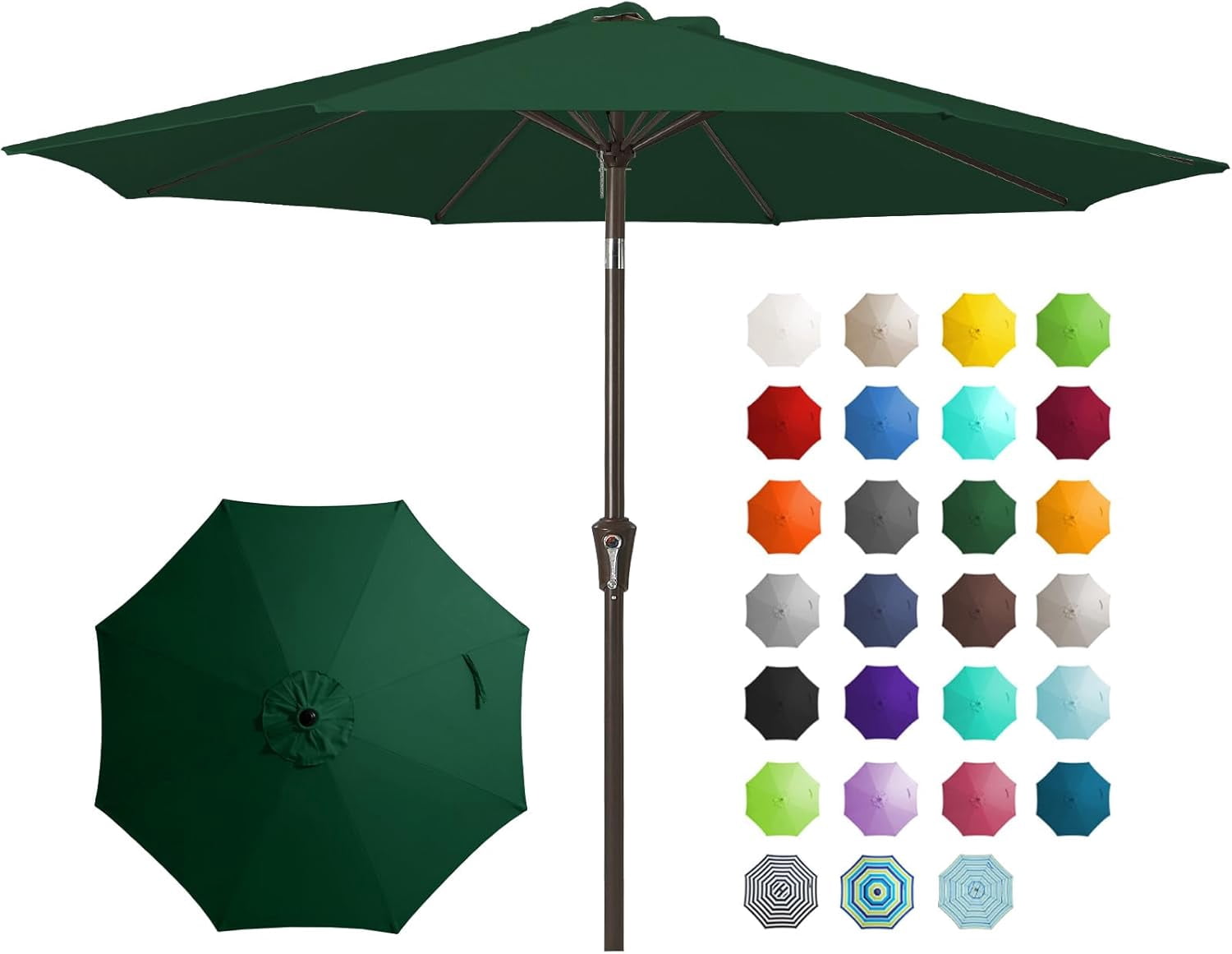 9FT Outdoor Patio Umbrella, Outdoor Table Umbrella with Push Button ...