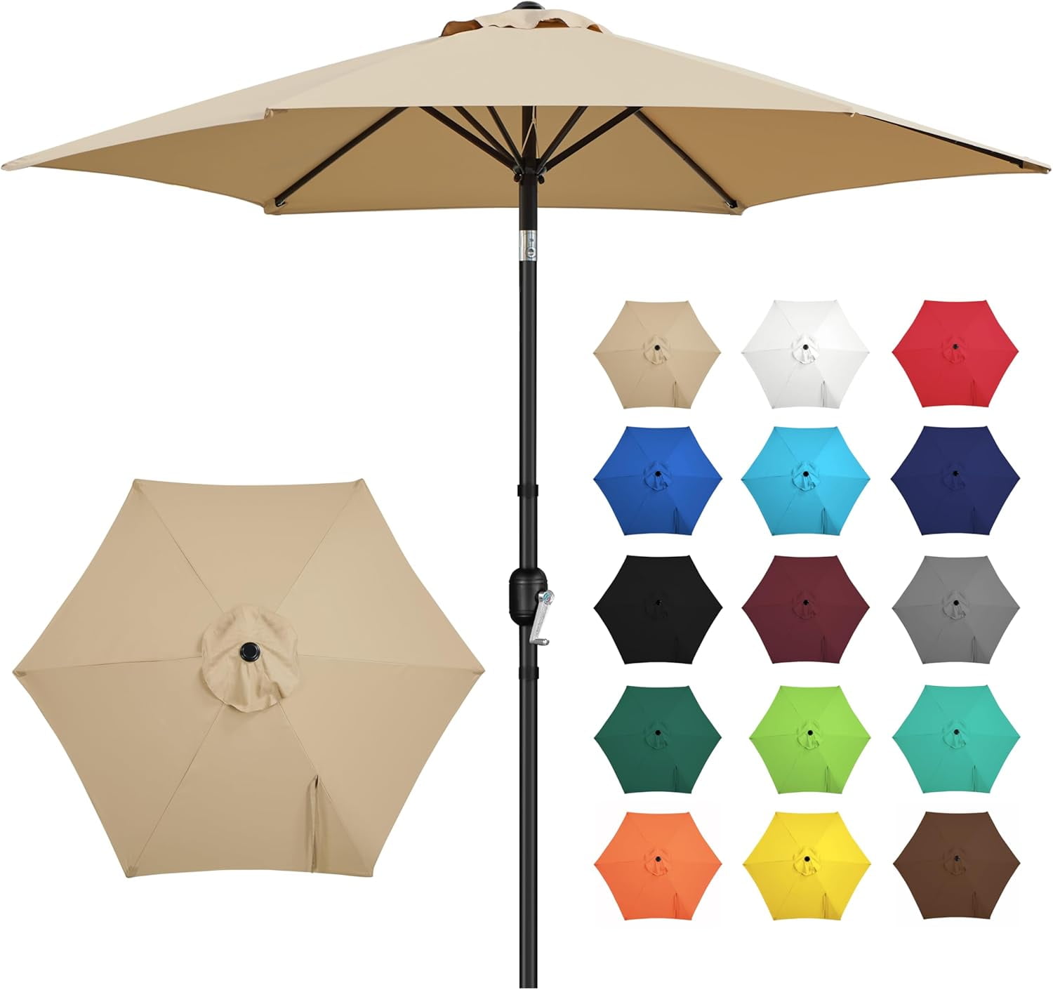 9FT Outdoor Patio Umbrella, Outdoor Table Umbrella with Push Button ...
