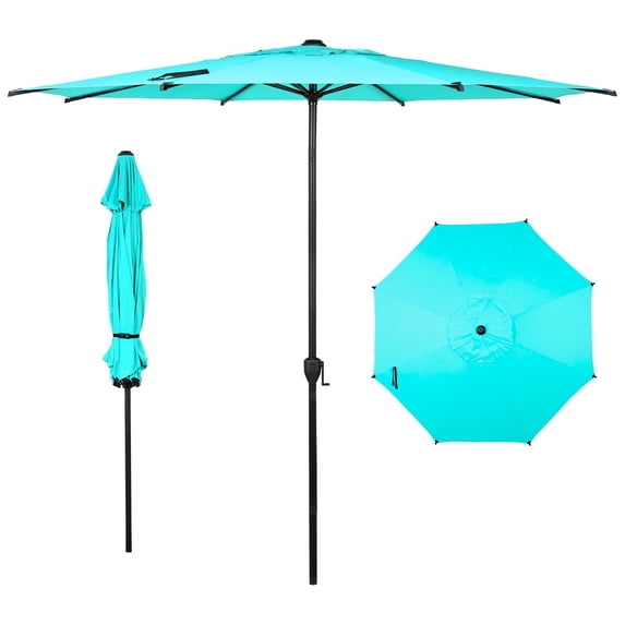 9FT Outdoor Patio Umbrella with Push Button Tilt and Crank, UV ...