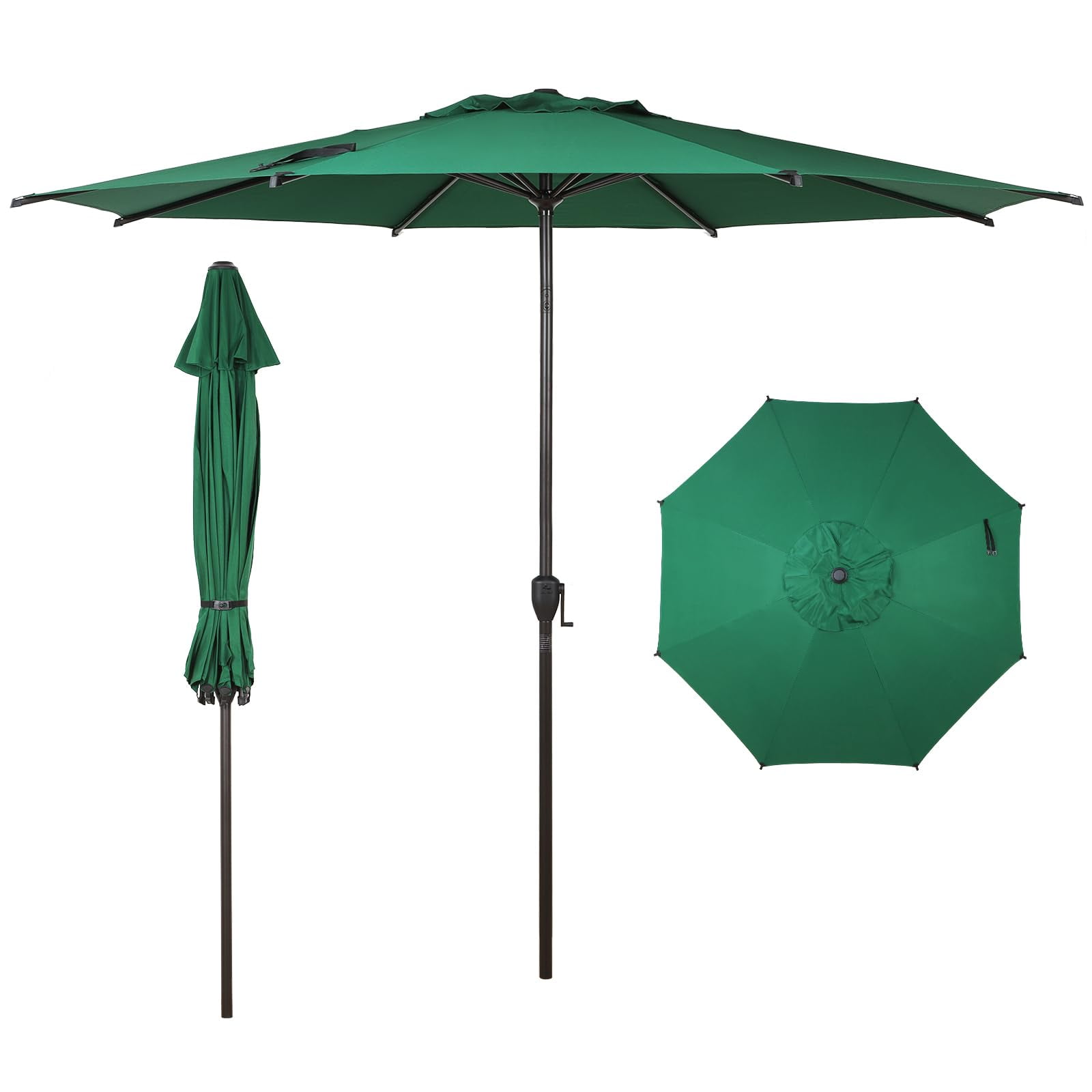 9FT Outdoor Patio Umbrella with Push Button Tilt and Crank, UV ...