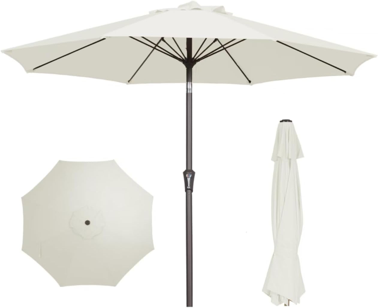 9FT Patio Outdoor Umbrella-UPF 50+ Sun Shade with Wind Vent, Push ...
