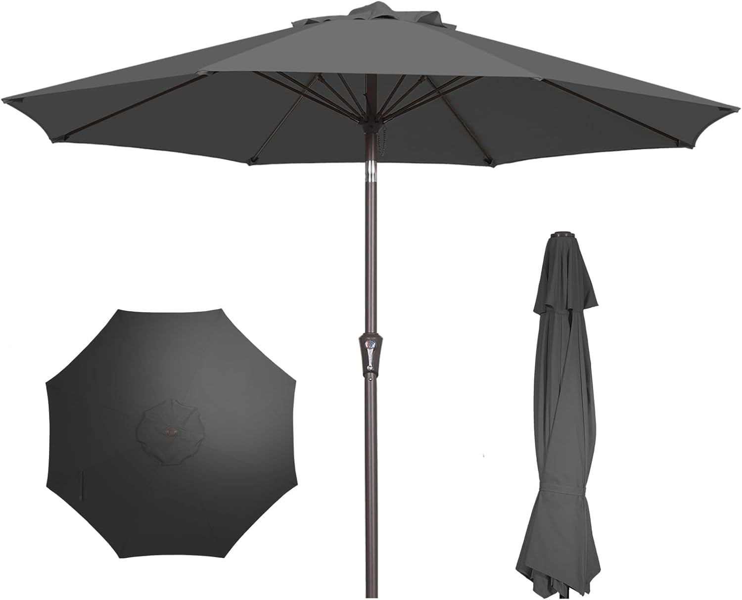 9FT Patio Outdoor Umbrella-UPF 50+ Sun Shade with Wind Vent, Push ...