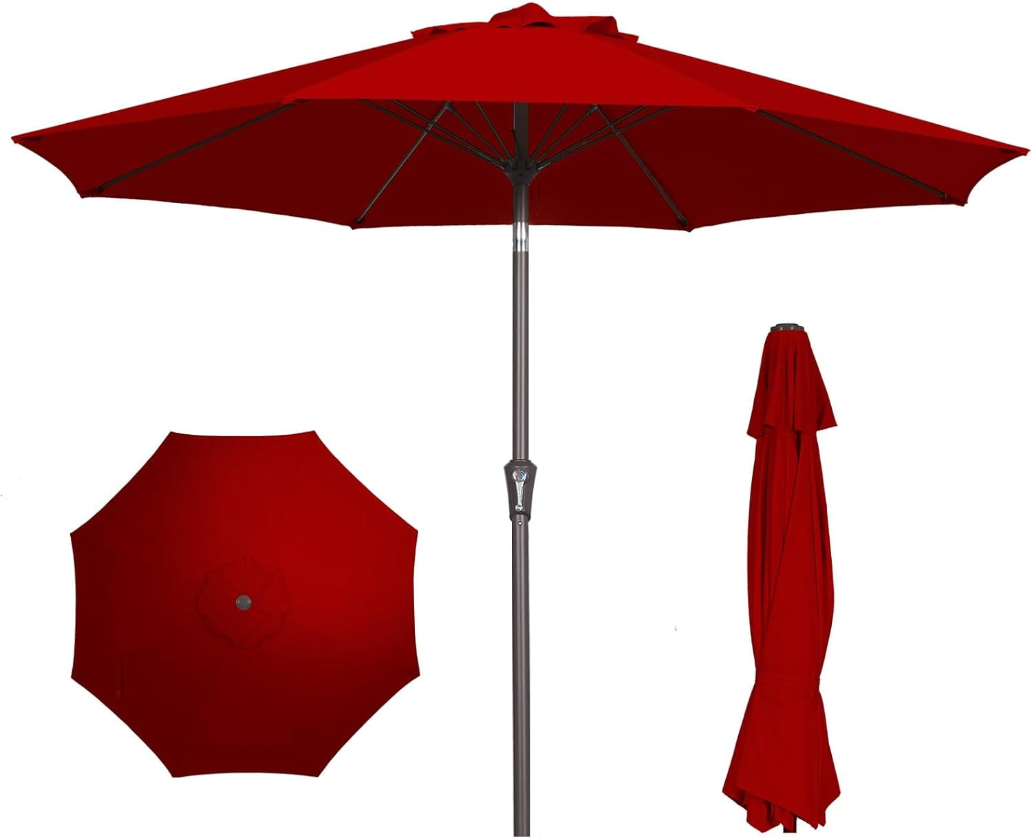 9FT Patio Outdoor Umbrella-UPF 50+ Sun Shade with Wind Vent, Push ...