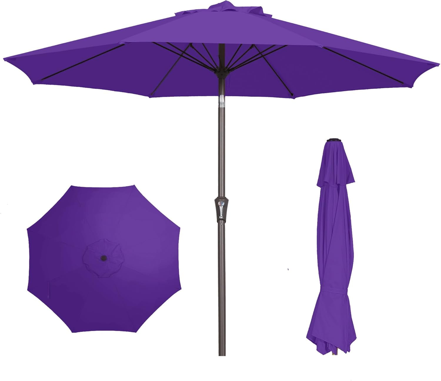 9FT Patio Outdoor Umbrella-UPF 50+ Sun Shade with Wind Vent, Push ...