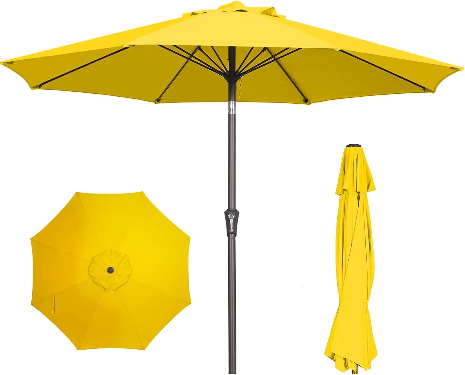 9FT Patio Outdoor Umbrella-UPF 50+ Sun Shade with Wind Vent, Push ...