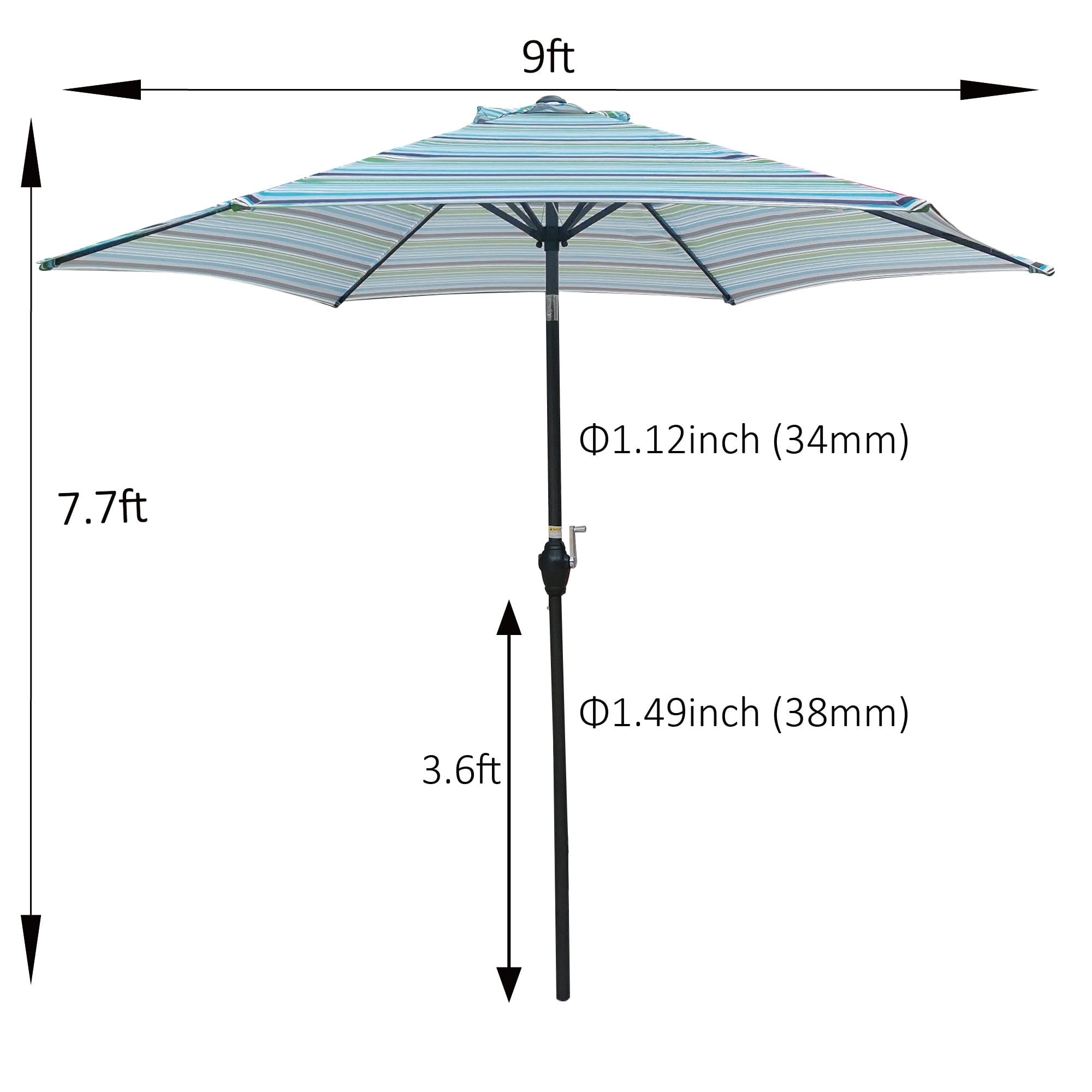 9FT Patio Umbrella,Modern Outdoor Waterproof Table Umbrella with Push ...