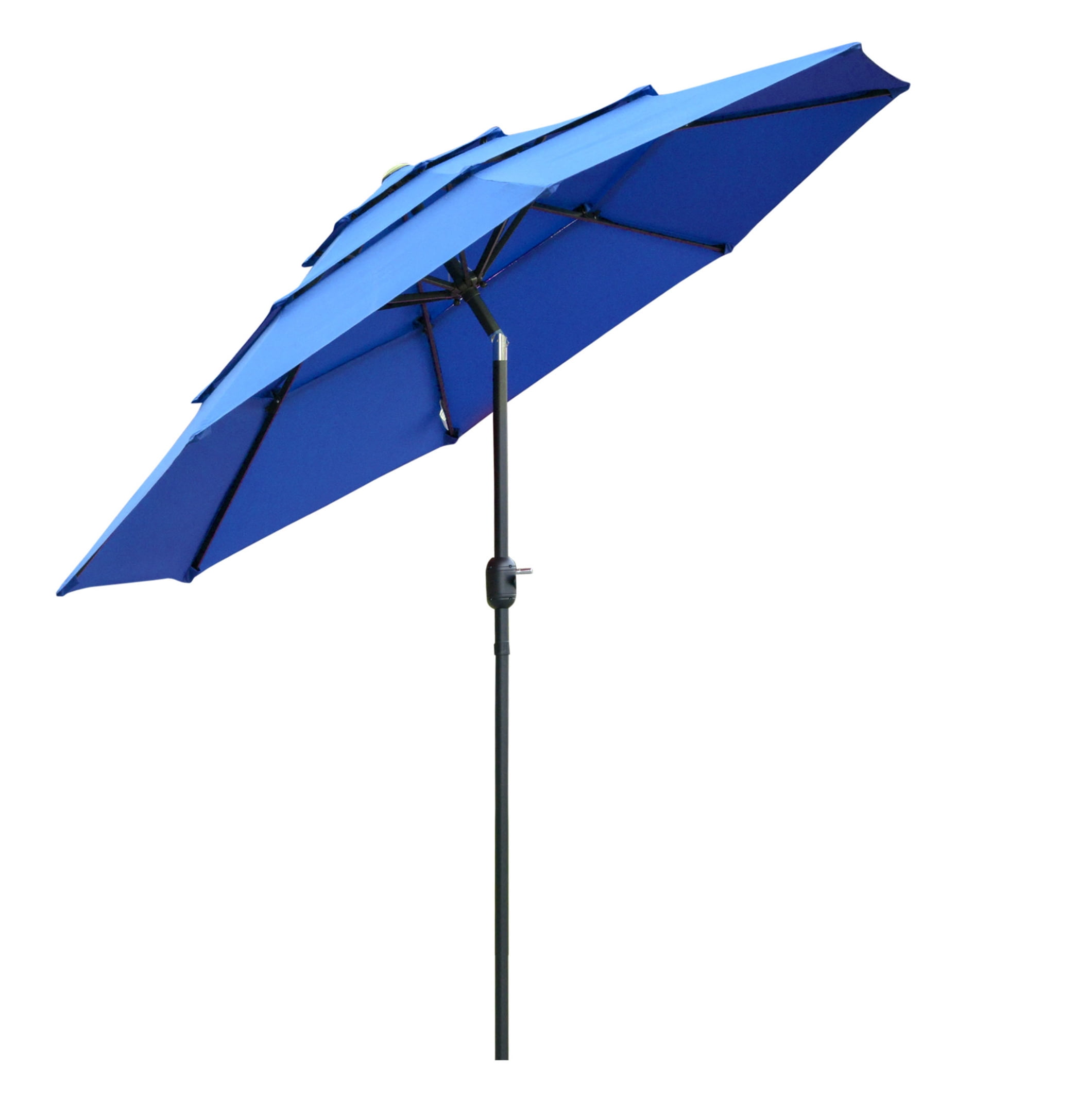 9FT Patio Umbrella Outdoor, 3-Tier Crank Tilt Beach Umbrella for Deck ...