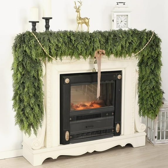 9FT Real Touch Christmas Cedar Garland - 1PCS, Artificial Pine Needles ...